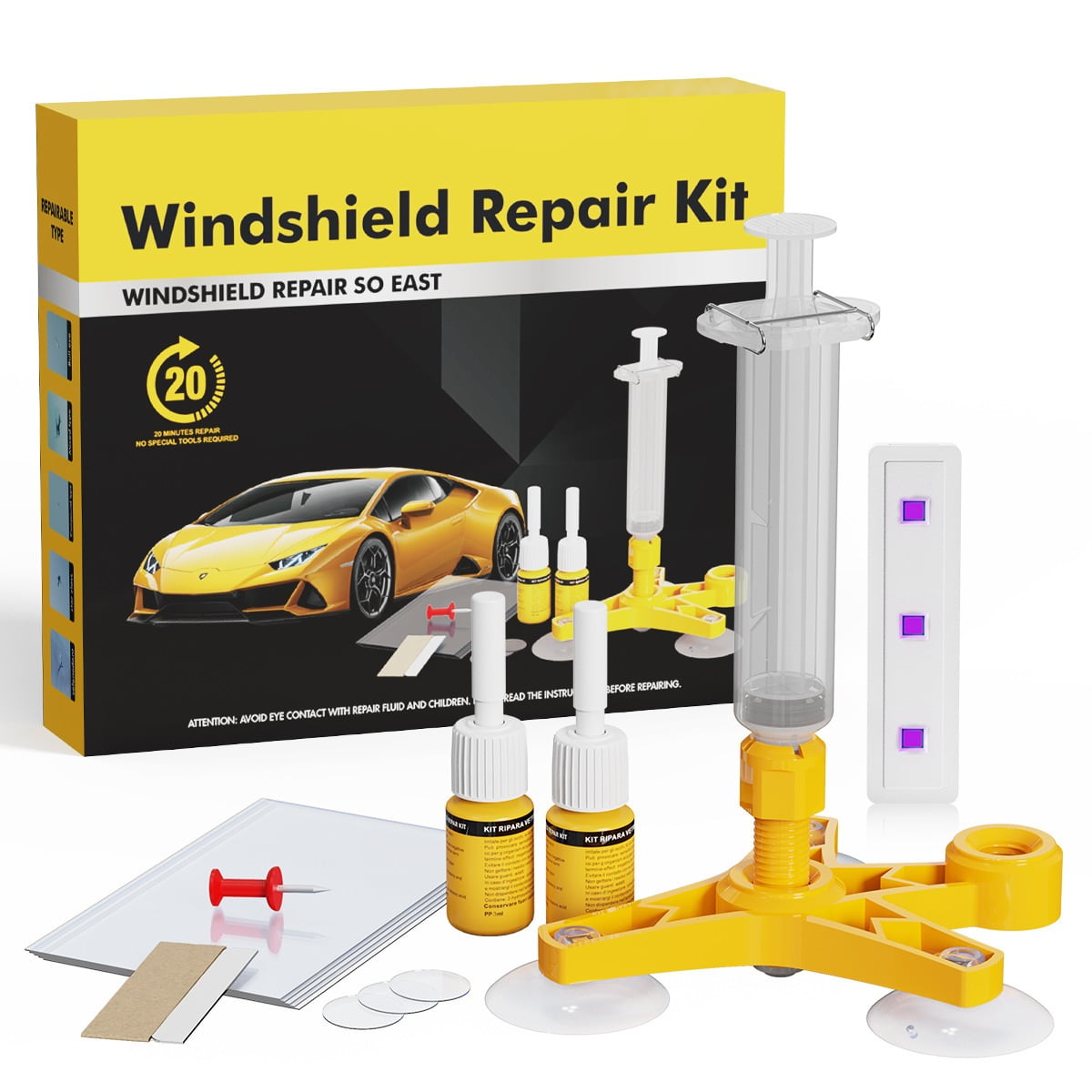 Windshield Repair Kit, Windshield Crack Repair Kit With Enhanced ...