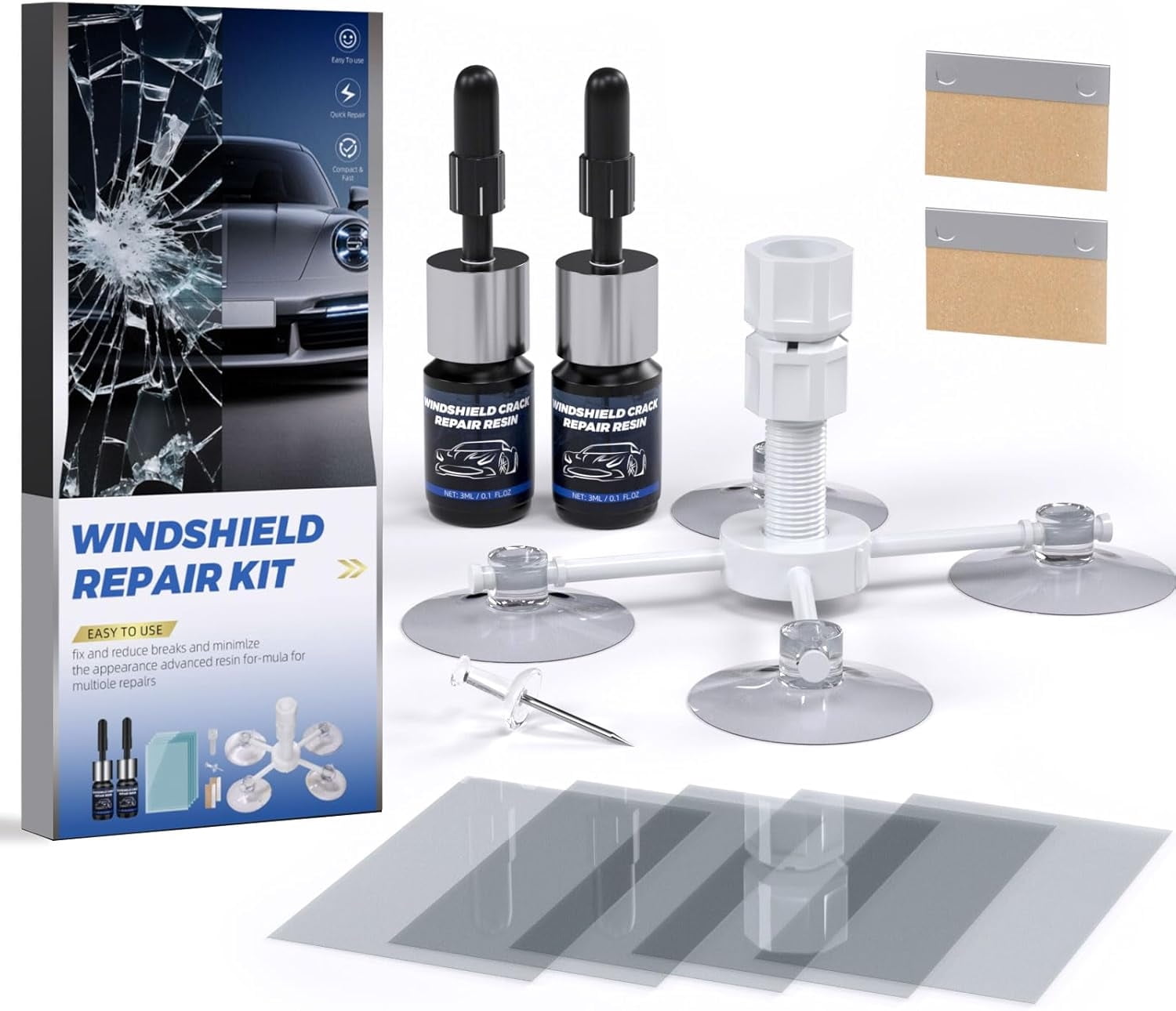Windshield Repair Kit, Quick And Efficiency Glass Repair Fluid, Car ...
