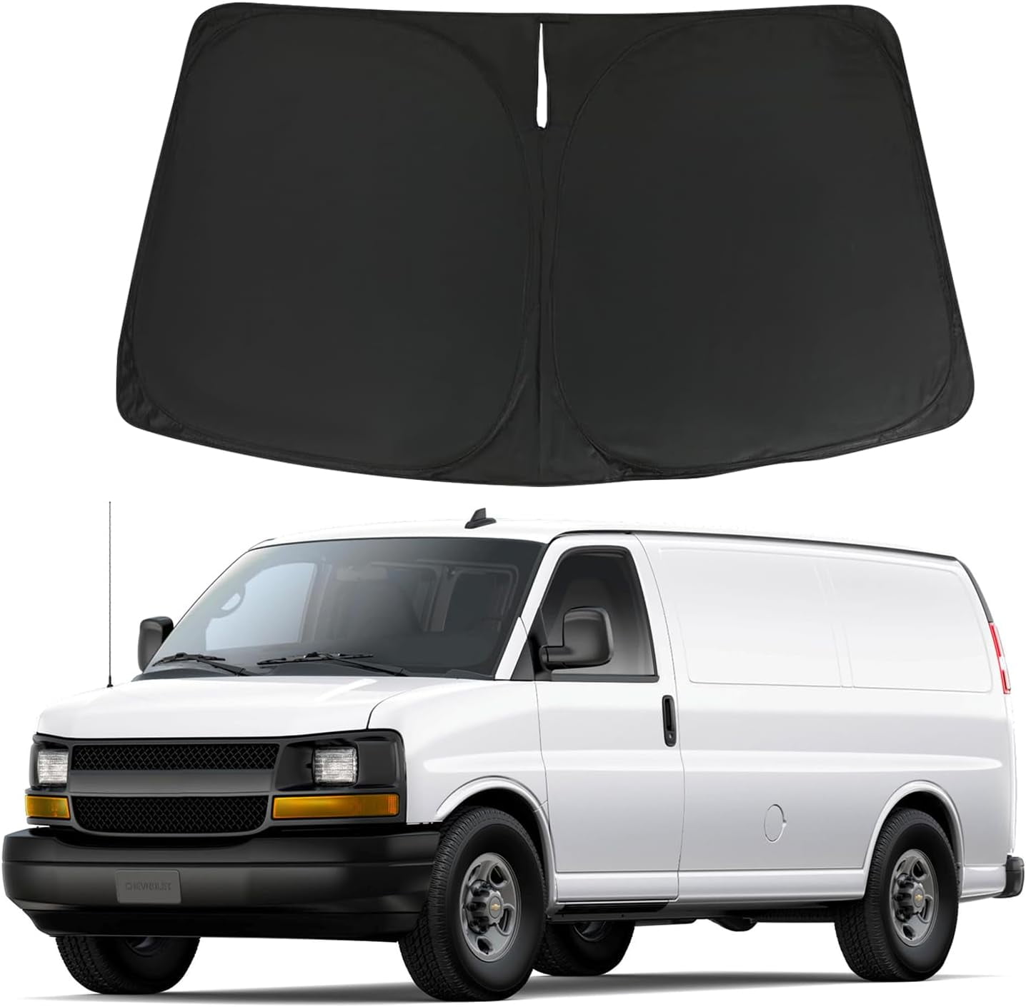Windshield Sun Shade for 1996-2024 Chevy Express Accessories Cargo Van ...