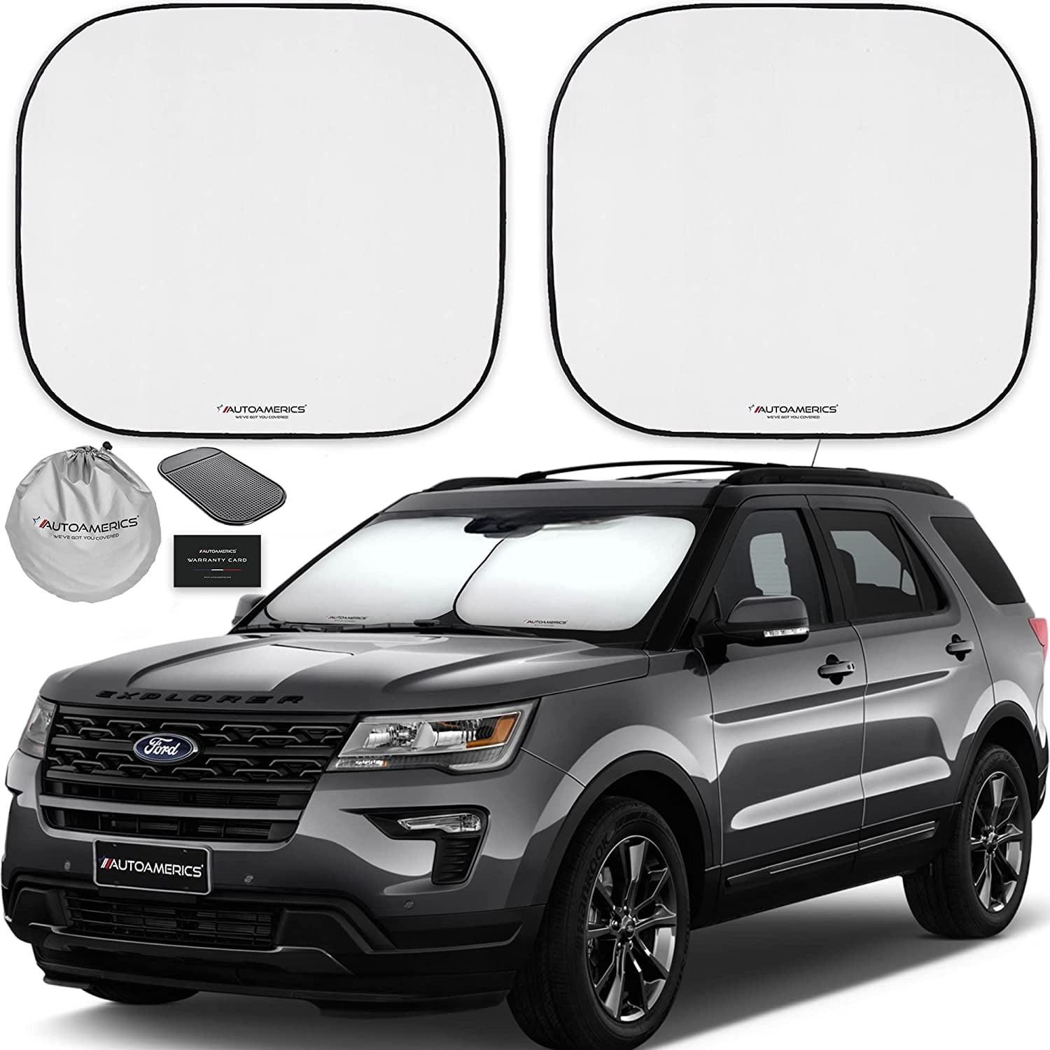 Windshield Sun Shade 2-Piece Foldable Car Front Window Sunshade for ...