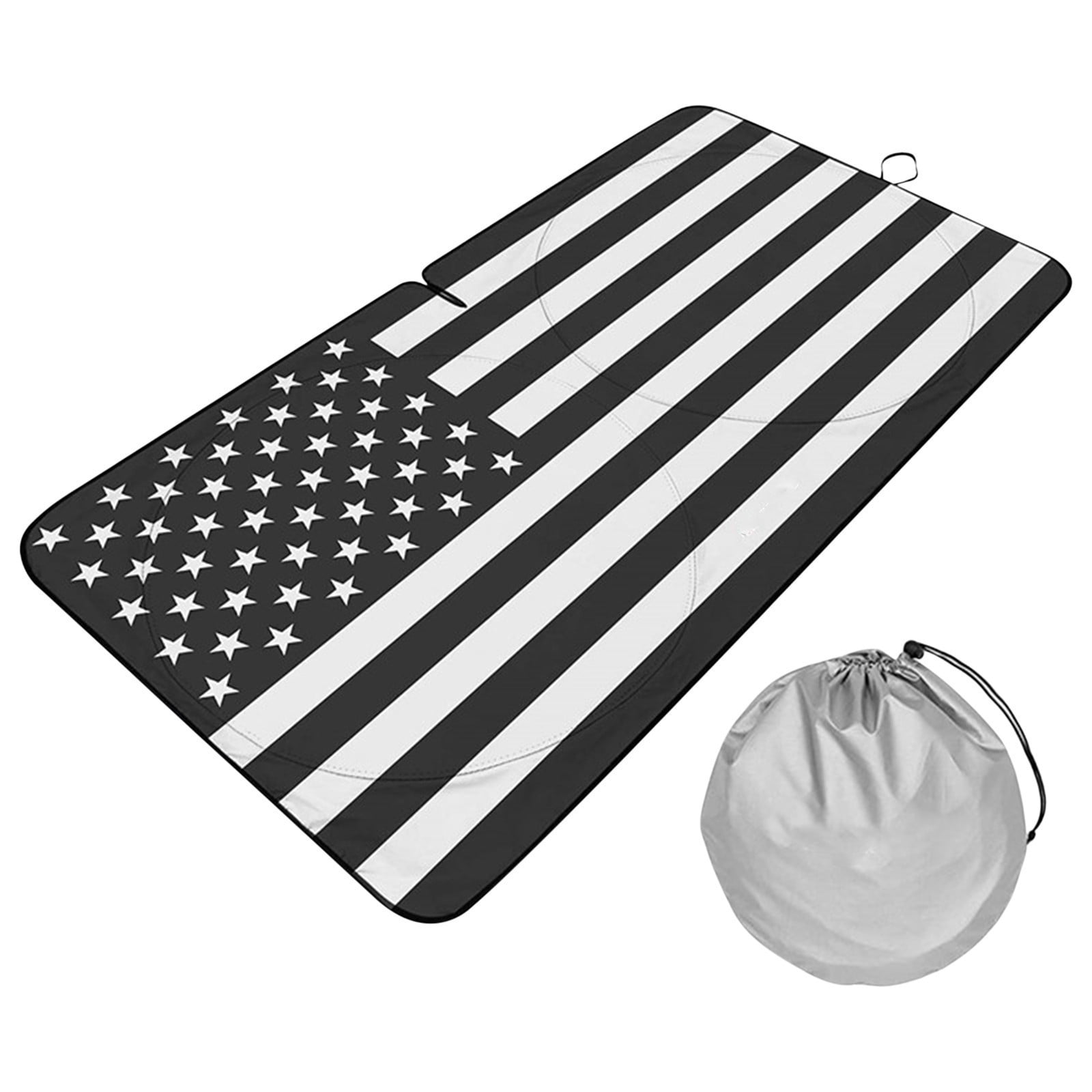 Ajauxi 63x34in American Flag Windshield Sun Shade, Car Sun Visor Blocks ...