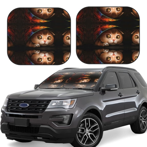 Windshield Sun Shade, Animal Cat Foldable Car Sun Shade Windshield for ...