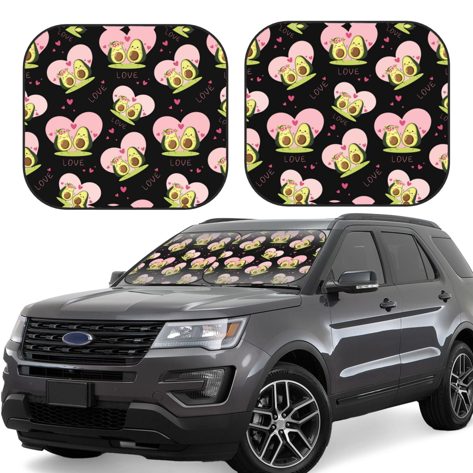 Windshield Sun Shade, Avocado Lovers Foldable Car Sun Shade Windshield ...