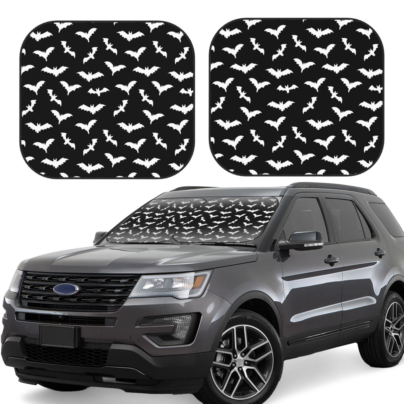 Windshield Sun Shade Bat halloween doodle black cool 2 Pieces Car Front ...