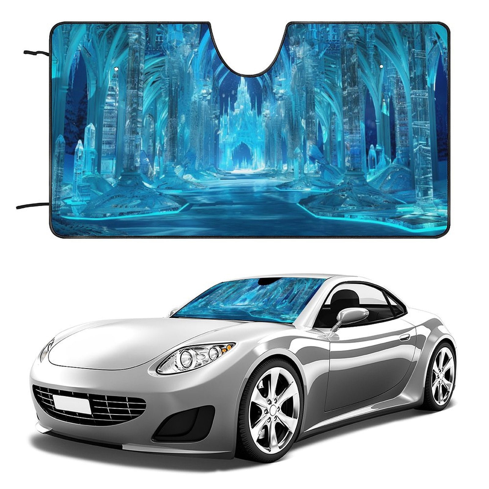 Windshield Sun Shade, Beautiful Print Design Foldable Car Shades for ...
