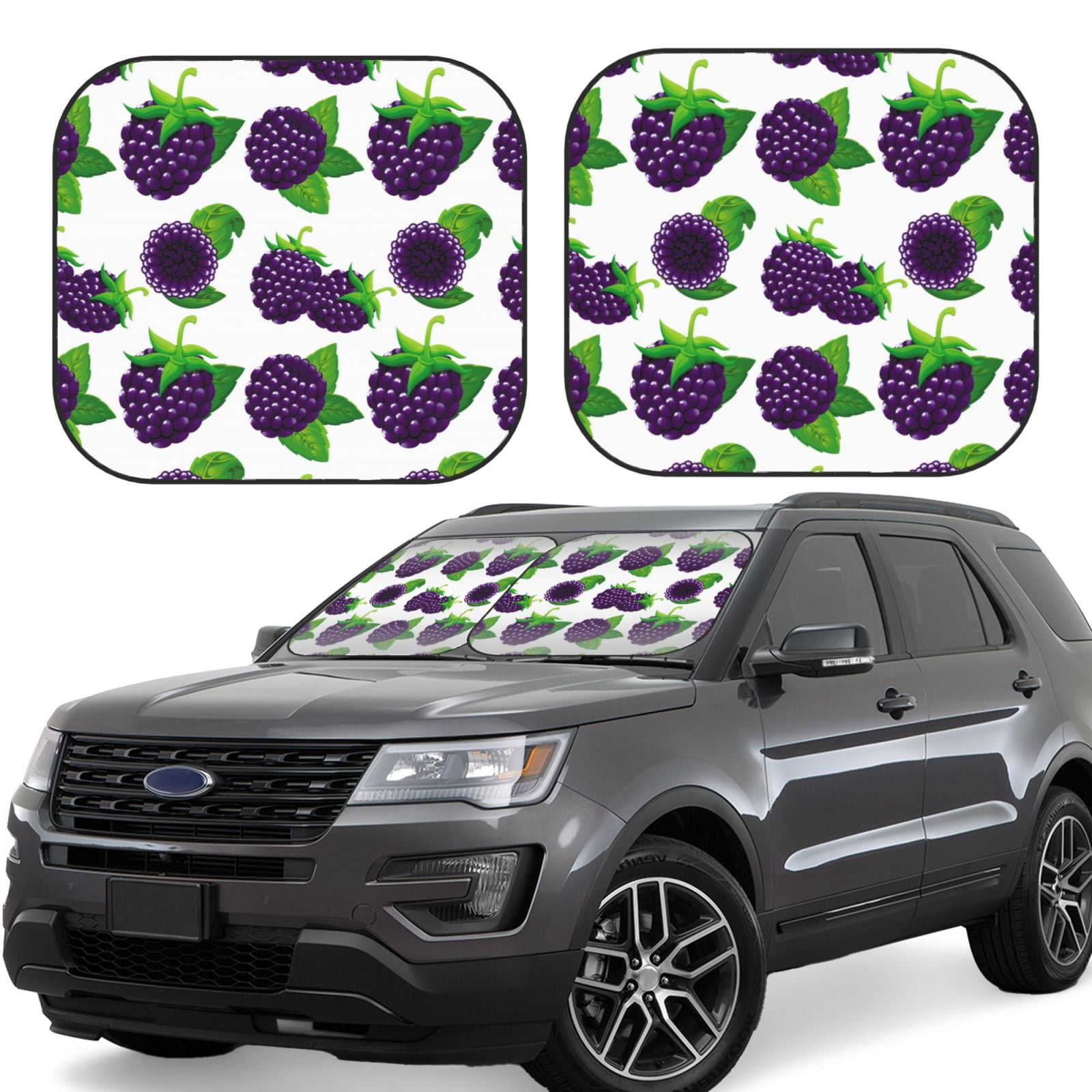 Windshield Sun Shade, Berry 2-Piece Foldablecar Sunshade Windshiel ...