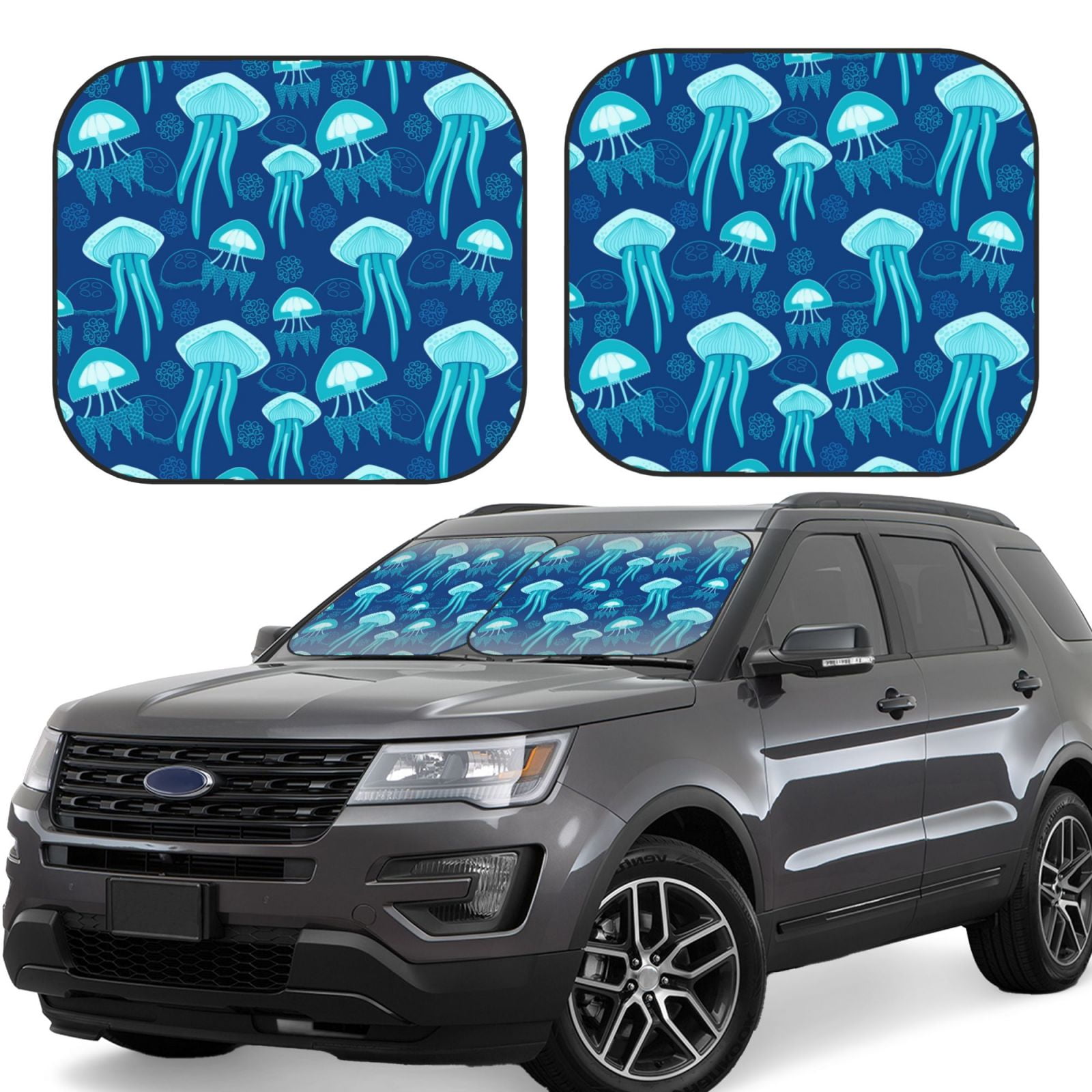 Windshield Sun Shade, Blue Jellies Foldable Car Sun Shade Windshield ...