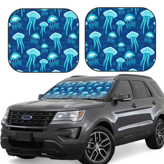 Windshield Sun Shade, Blue Jellies Foldable Car Sun Shade Windshield ...