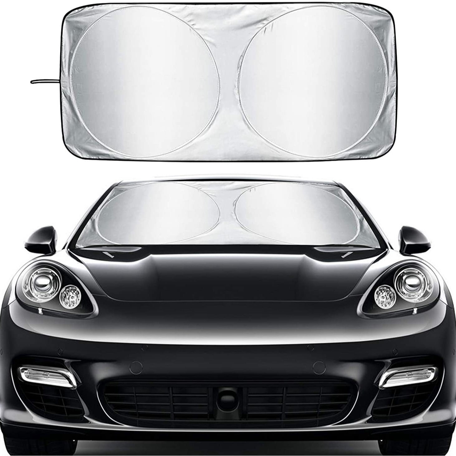 Windshield Sun Shade for Car, Foldable Reflective Silver UV Protection ...