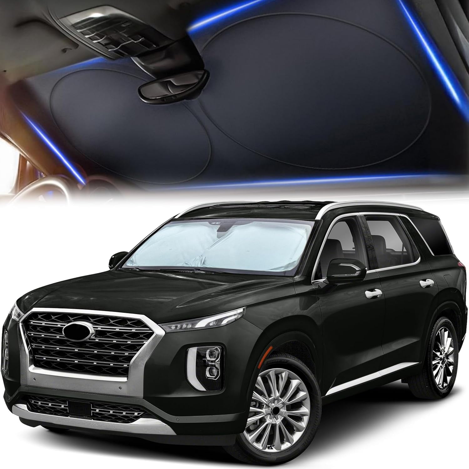 Windshield Sun Shade for Car, SUV & Truck – Patented Design Blocks UV ...