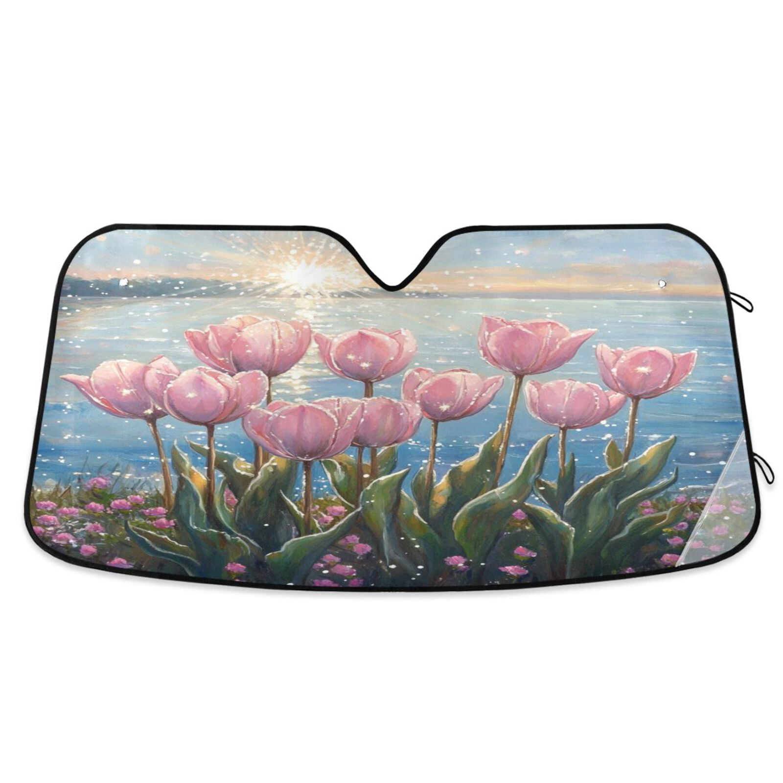 Windshield Sun Shade for Cars, 55"x27.6" Foldable Car Sun Shade with ...
