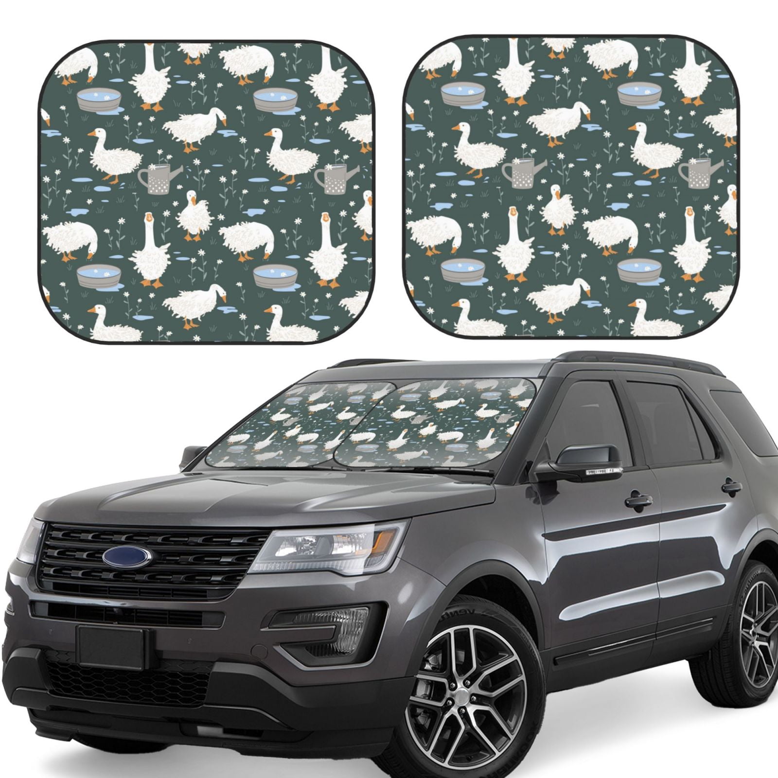 Windshield Sun Shade, Cartoon Flower Cute Duck Foldable Car Sun Shade ...
