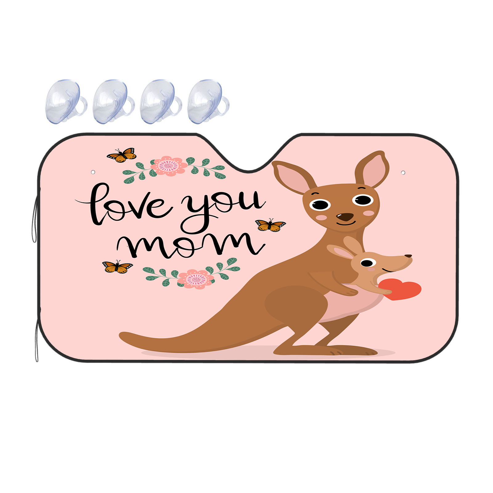 Windshield Sun Shade Cartoonkangaroo And Baby Joey Car Front Window ...