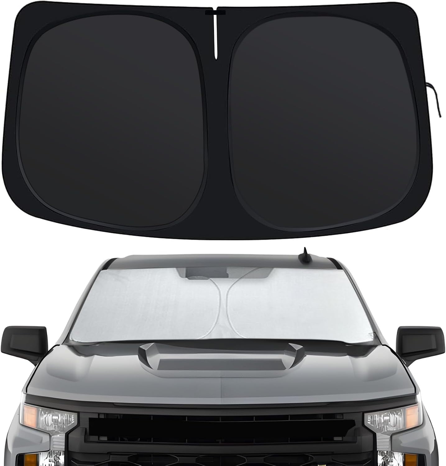 Windshield Sun Shade for Chevrolet Silverado 1500 2014-2025, Front ...