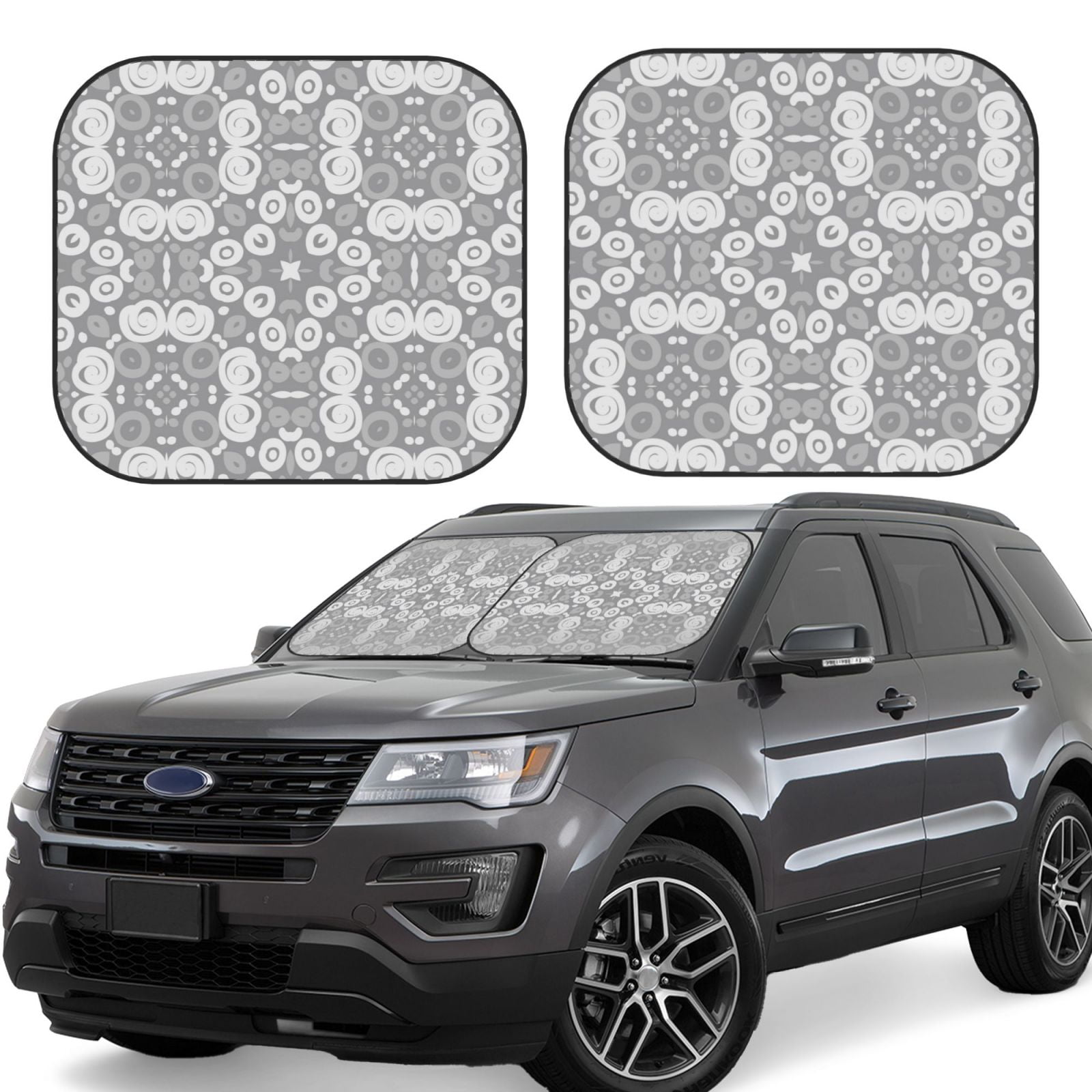 Windshield Sun Shade, Circular Pattern A Foldable Car Sun Shade ...