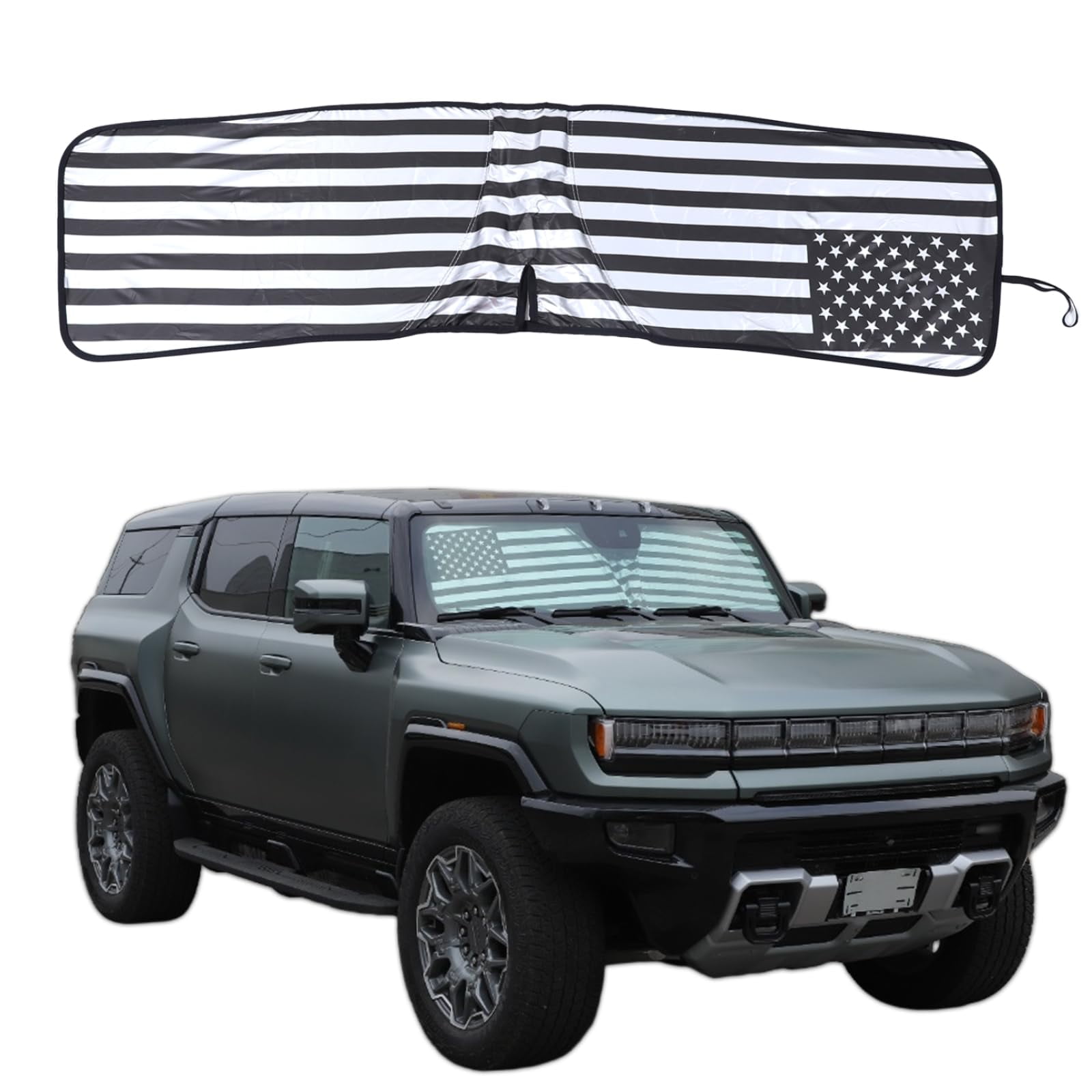 Windshield Sun Shade Compatible with Hummer EV Accessories 2024 2025 ...