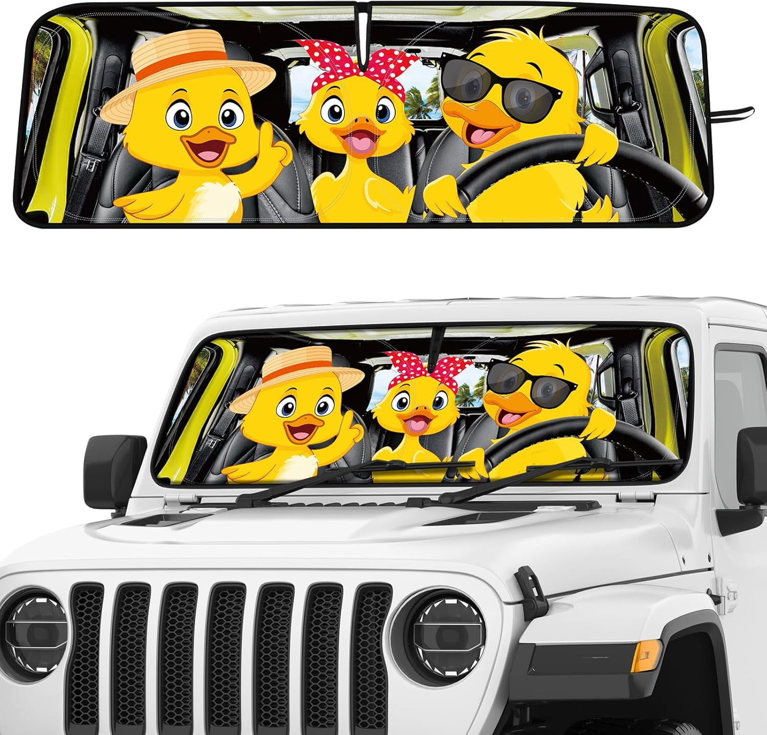 Windshield Sun Shade Compatible with Jeep Jk Jku Jl Jlu 1997-2023 and ...