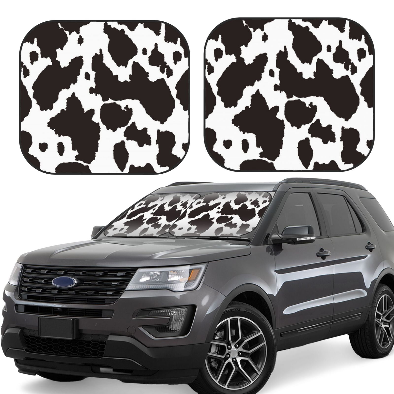 Windshield Sun Shade Cow Skin 2 2 Pieces Car Front Sun Shade Windshield ...