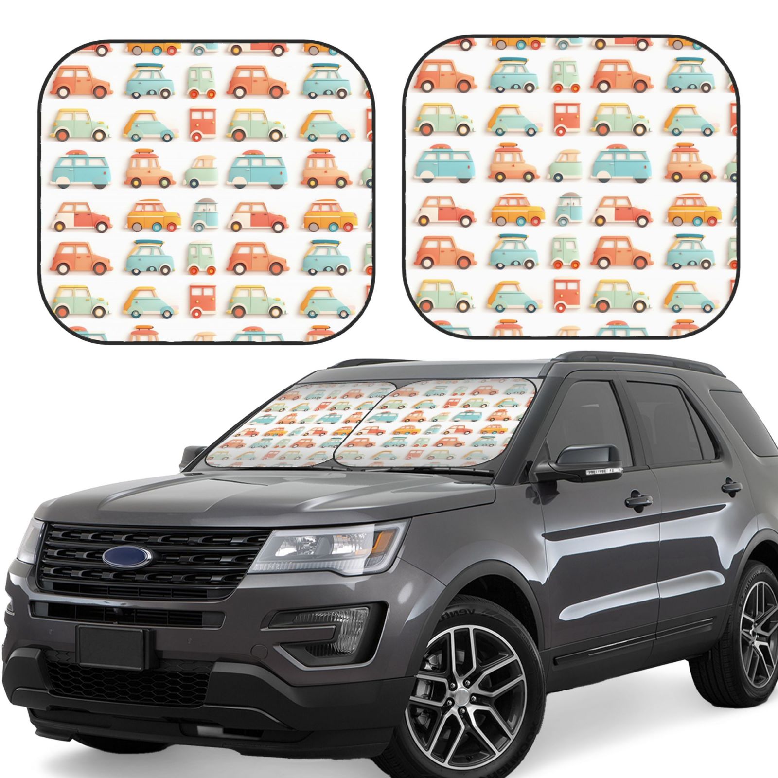 Windshield Sun Shade, Cute Cartoon Suv Rv Foldable Car Sun Shade ...