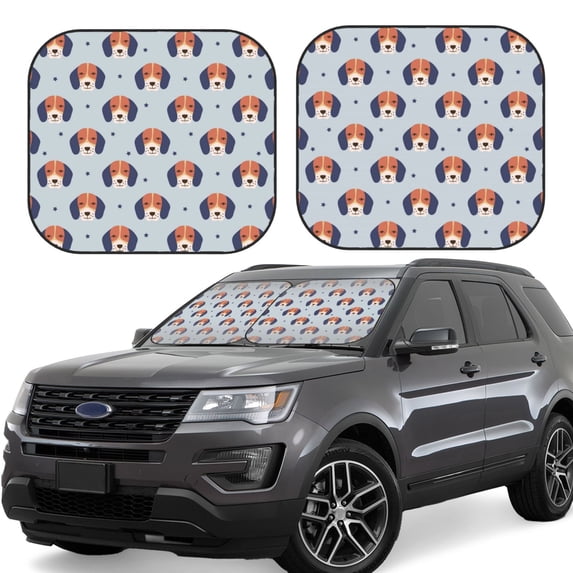 Windshield Sun Shade, Cute Dog Puppy Star Foldable Car Sun Shade ...