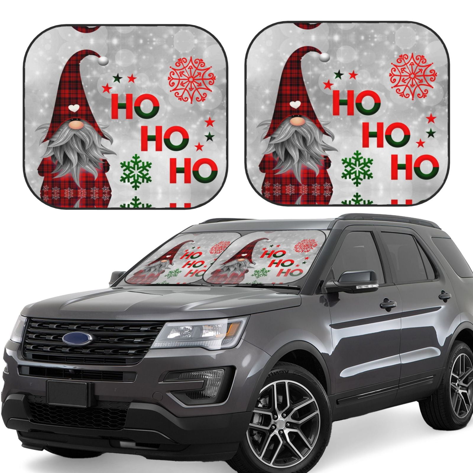 Windshield Sun Shade, Cute Santa 2-Piece Foldablecar Sunshade Windshiel ...