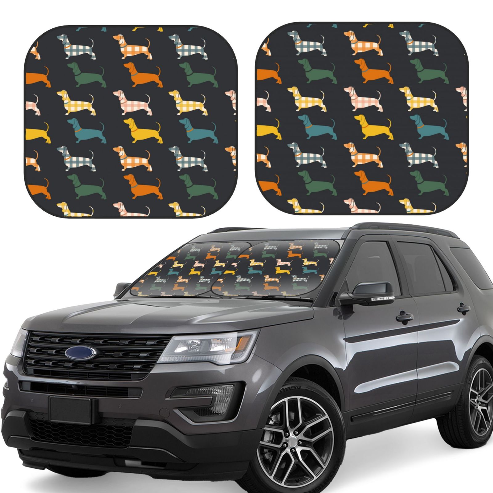 Windshield Sun Shade, Dachshund Dog Puppy No.1035 2-Piece Foldablecar ...