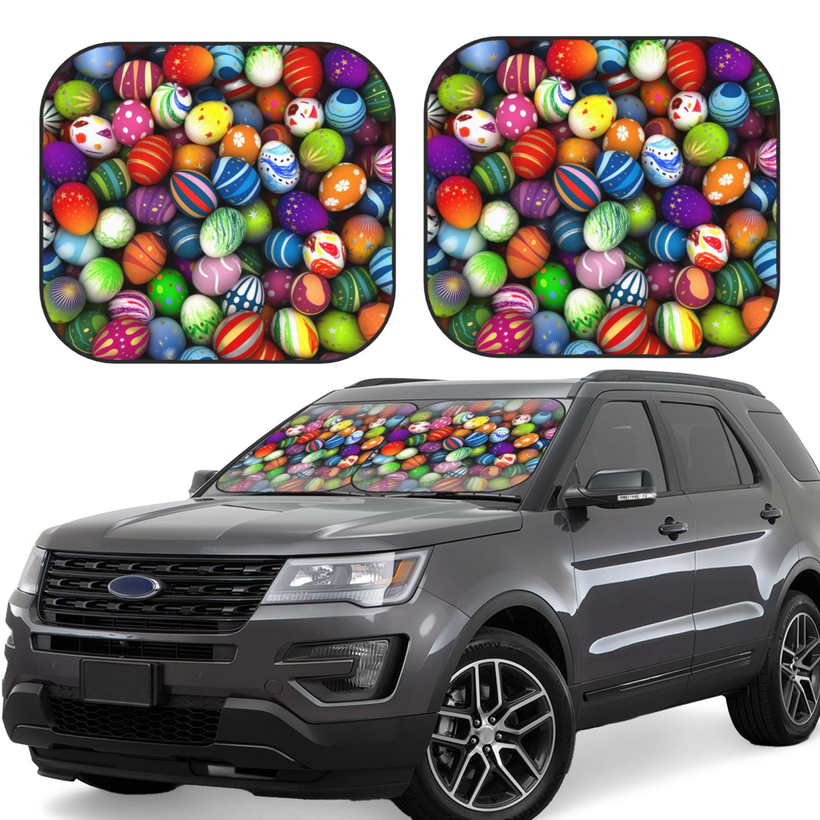 Windshield Sun Shade Easter Eggs2 2 Pieces Car Front Sun Shade ...