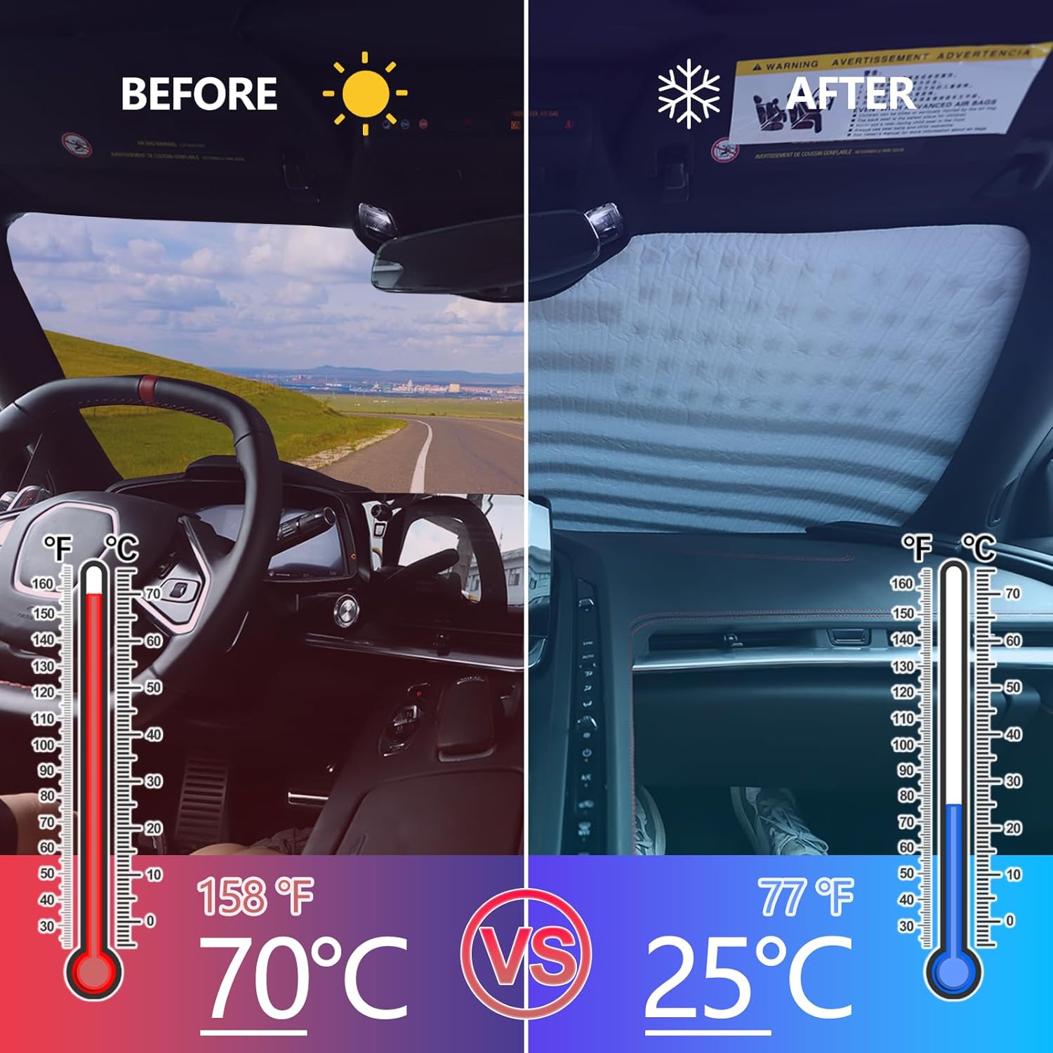 Windshield Sun Shade For Chevrolet Corvette C8 2020-2024, Front ...