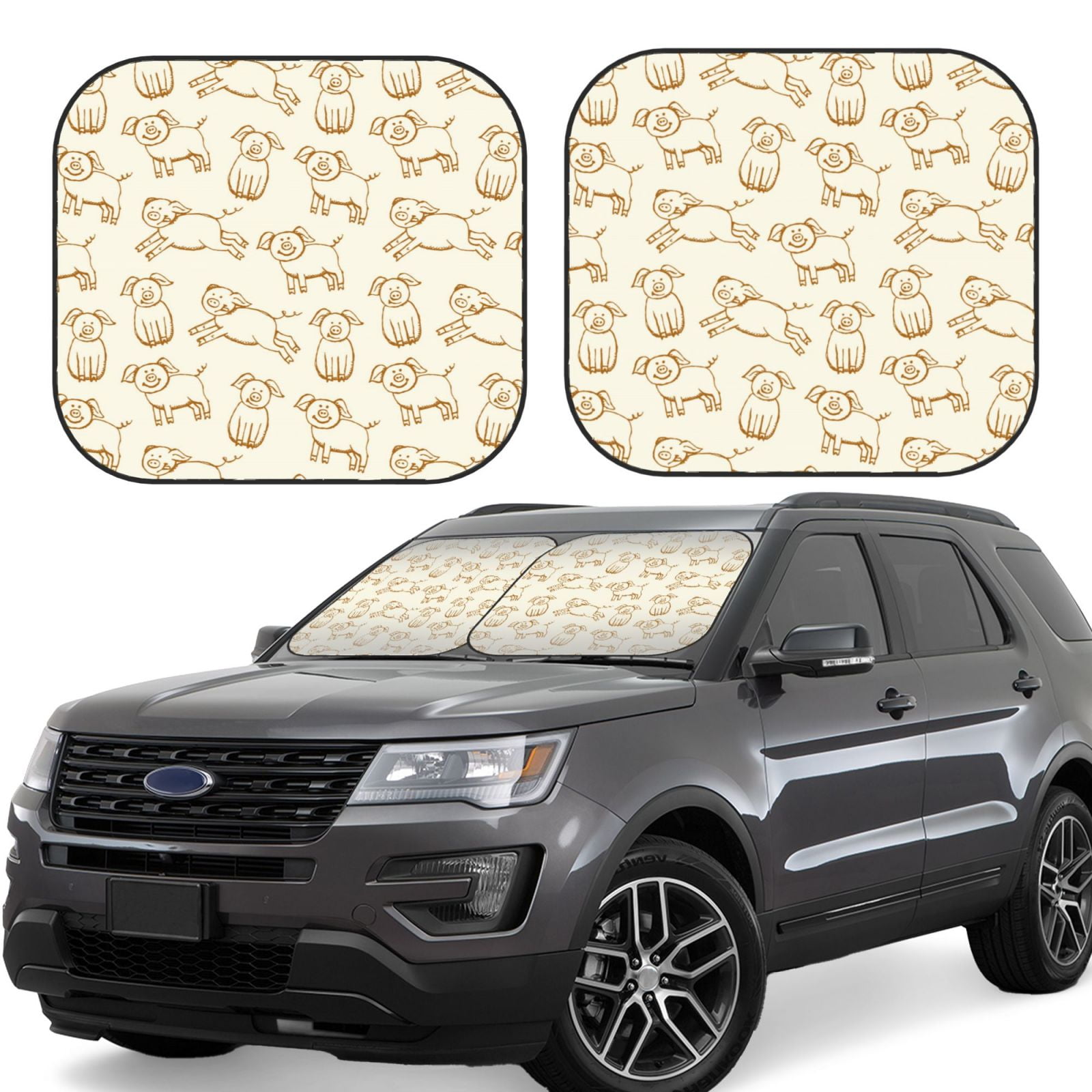 Windshield Sun Shade, Funny Pigs Foldable Car Sun Shade Windshield for ...