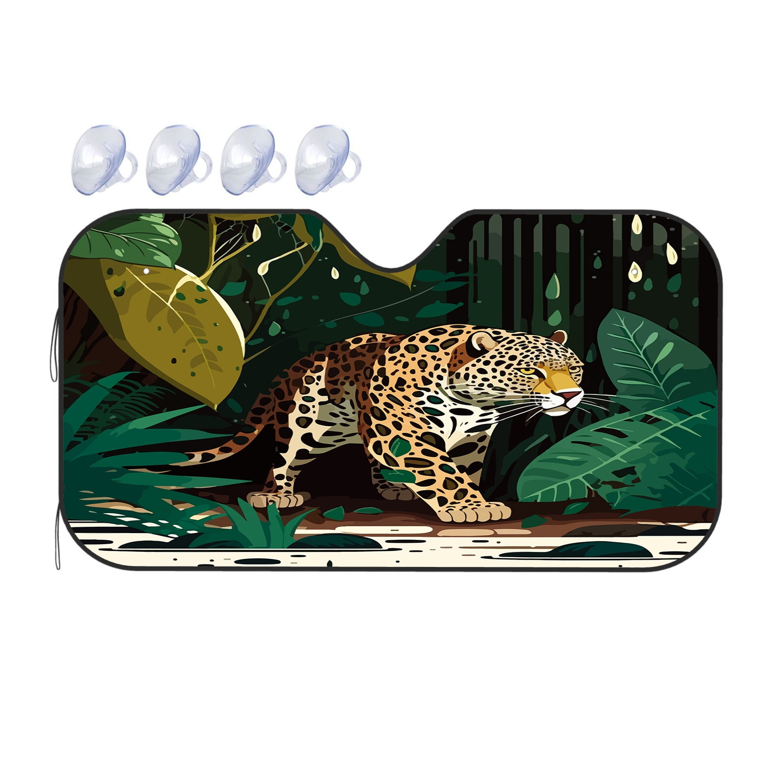 Windshield Sun Shade Jaguar In The Rainforest Tropical Rainforest Car ...