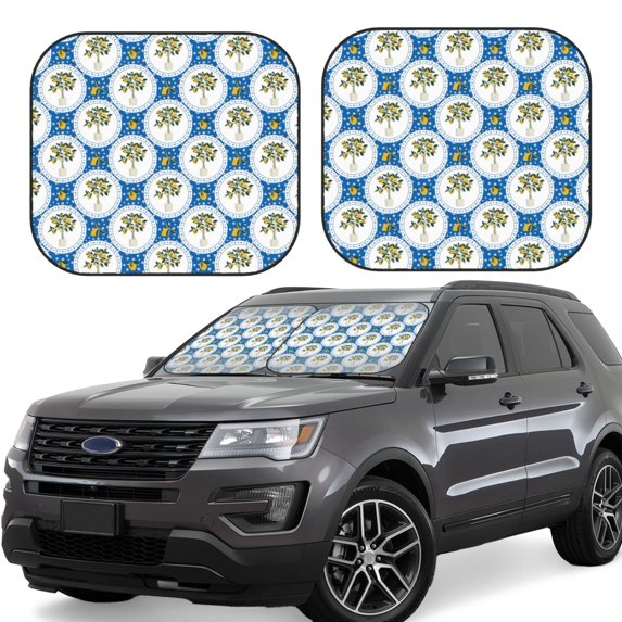 Windshield Sun Shade, Lemon tree lemons blue Italian style Foldable Car ...