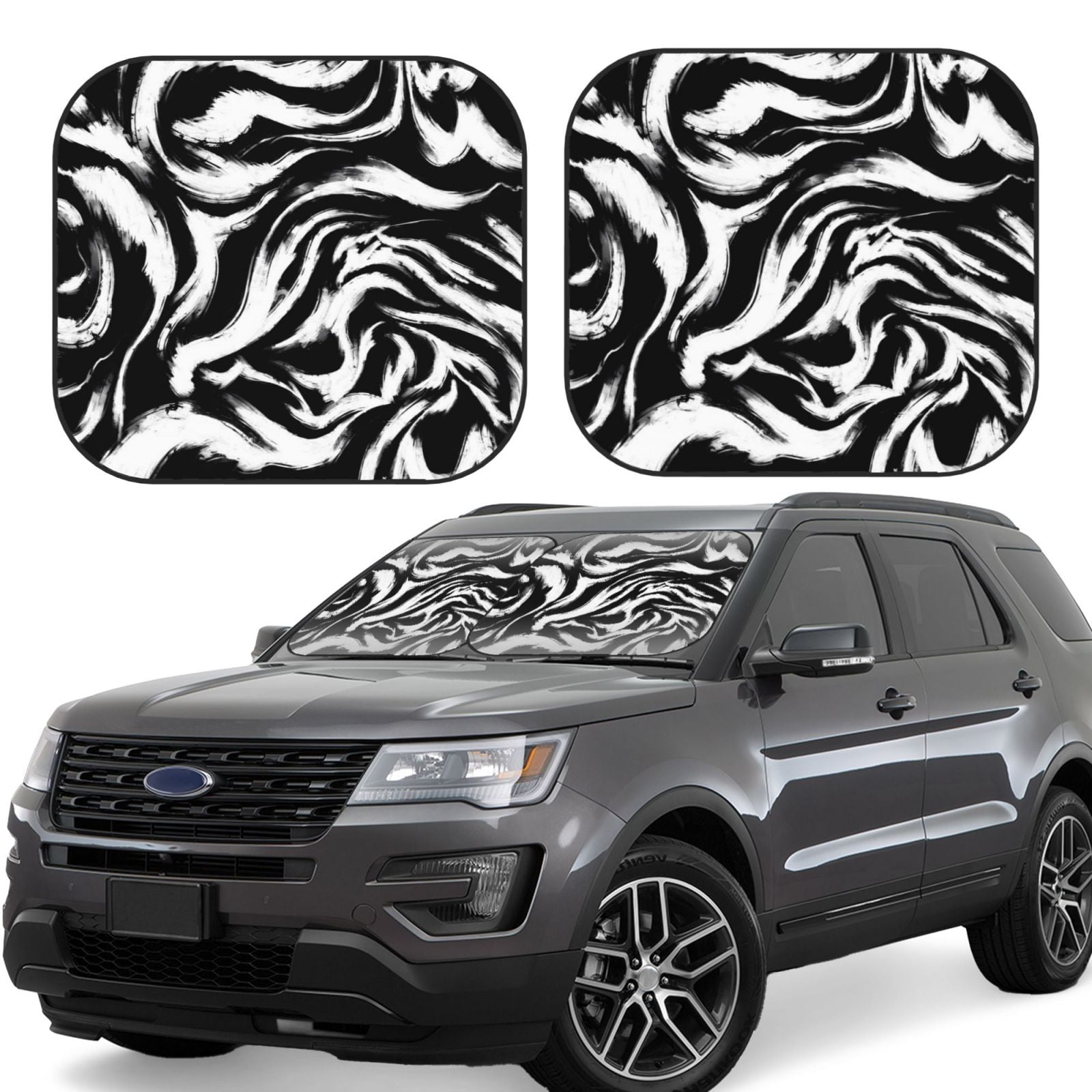 Windshield Sun Shade Leopard And Zebra 2 2 Pieces Car Front Sun Shade ...