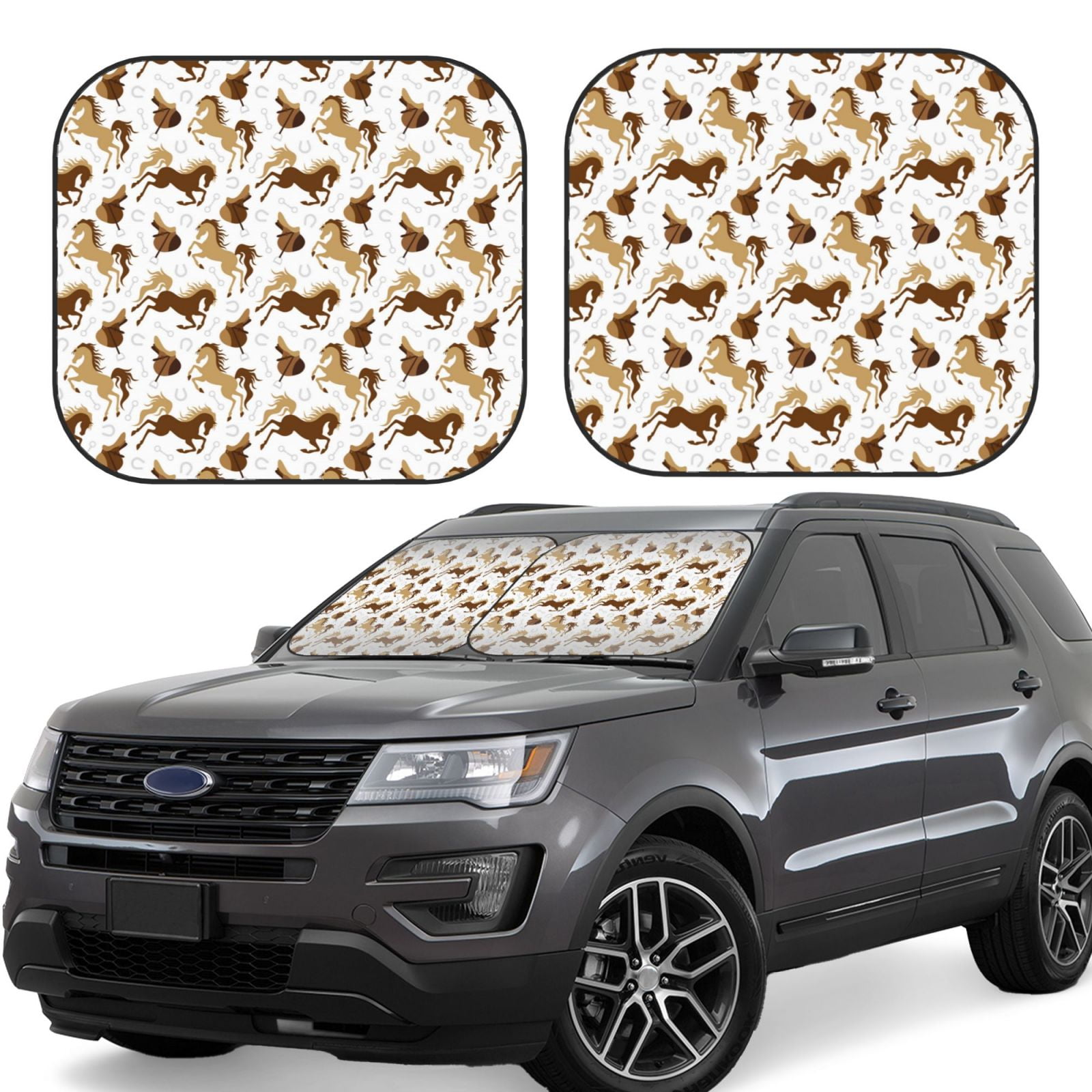Windshield Sun Shade, Minimalist Cool Horse Saddle Foldable Car Sun ...