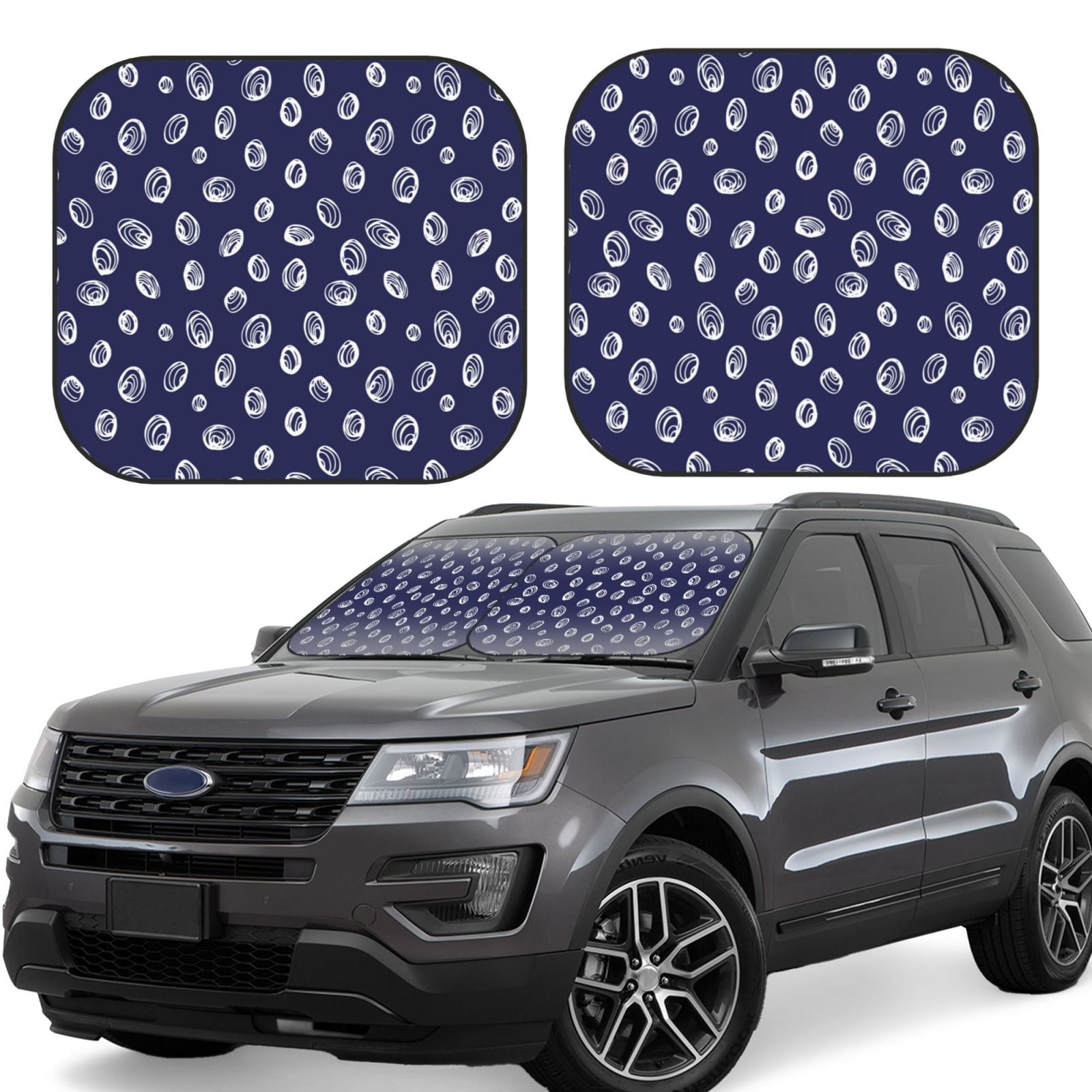 Windshield Sun Shade, Navy Abstractly Foldable Car Sun Shade Windshield ...