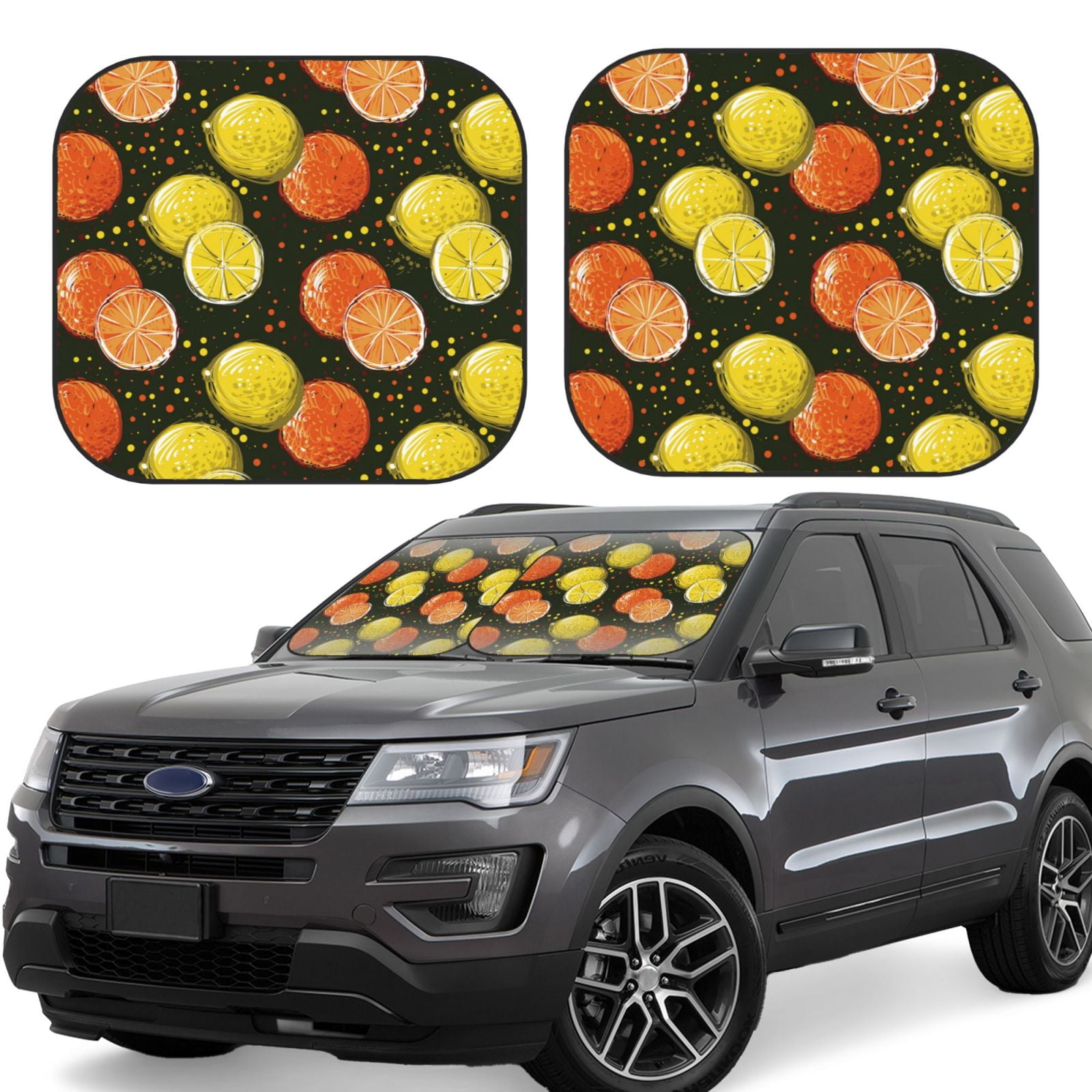 Windshield Sun Shade, Orange Lemon Aa Foldable Car Sun Shade Windshield ...