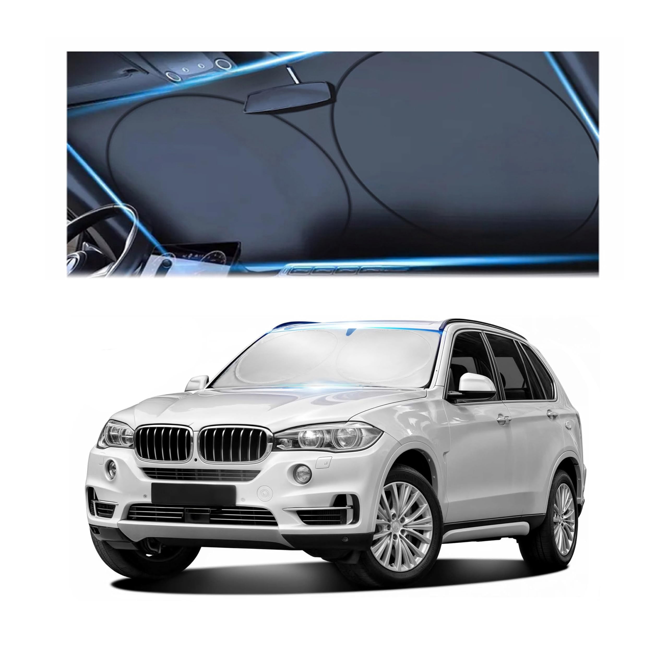 Windshield Sun Shade, Reflective RRF12 Sunshade for Car Windshield with ...