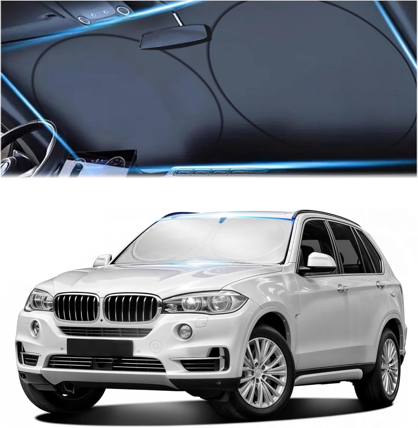 Windshield Sun Shade, Reflective Sunshade for Car Windshield with ...