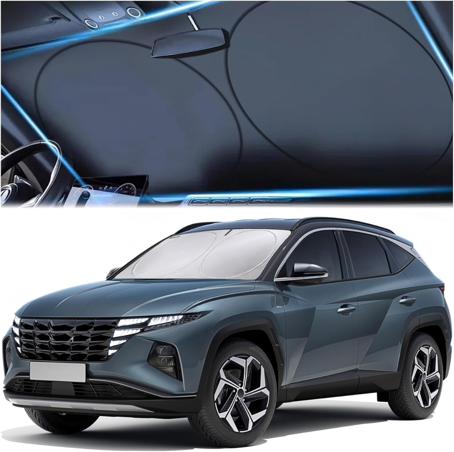Windshield Sun Shade, Reflective Sunshade for Car Windshield with ...