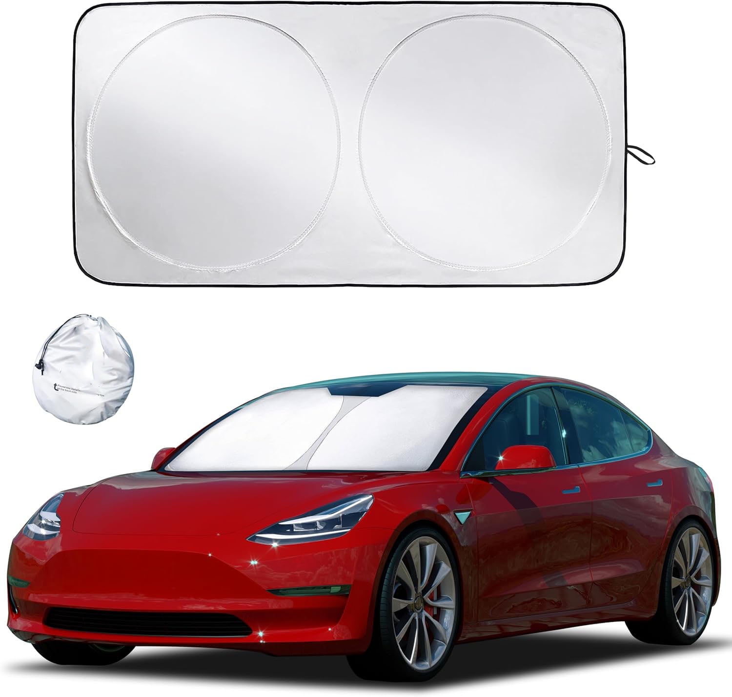 Windshield Sun Shade for Tesla Model 3/Y Cars (2016-2025) - Foldable ...