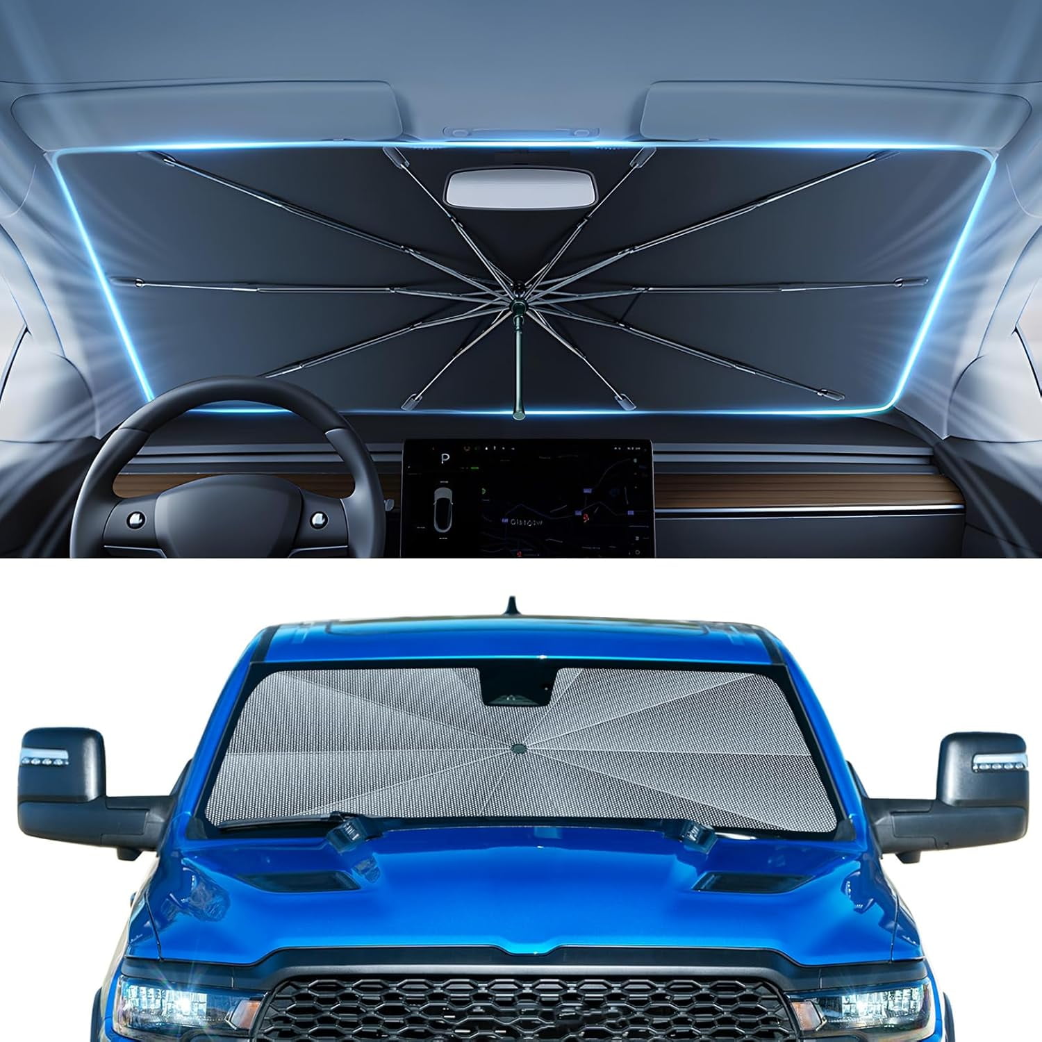 Windshield Sun Shade Umbrella for 2015-2023 Dodge Challenger ...