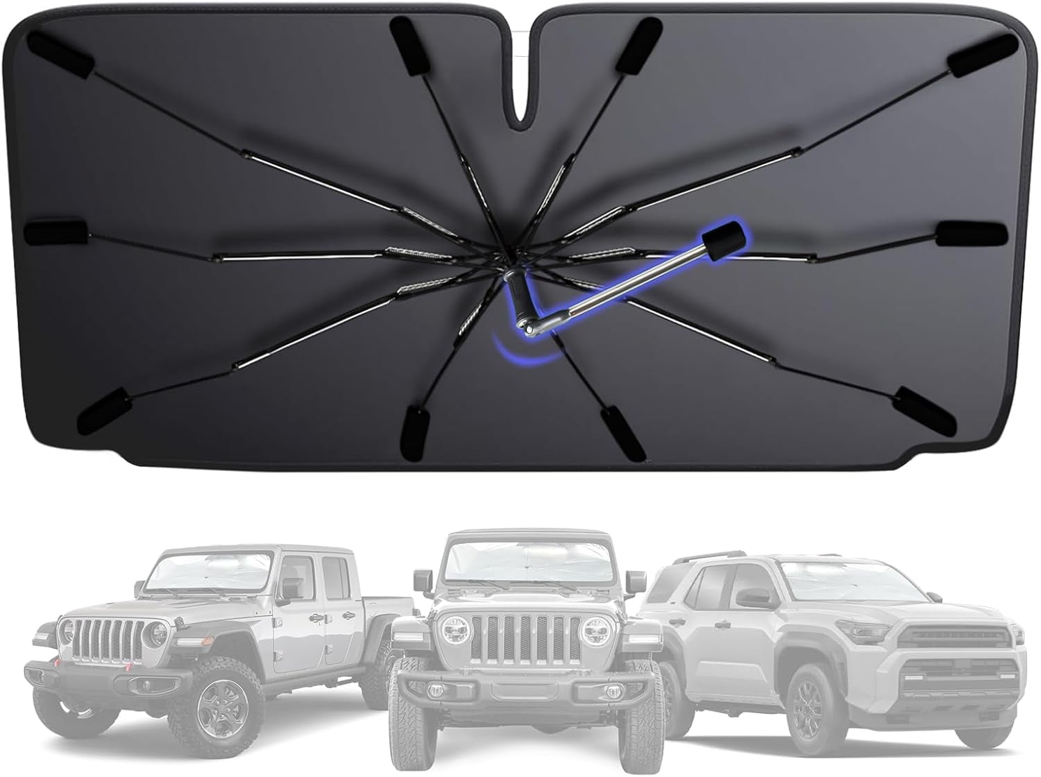 Windshield Sun Shade Umbrella, Foldable Car Umbrella Sunshade with UV ...