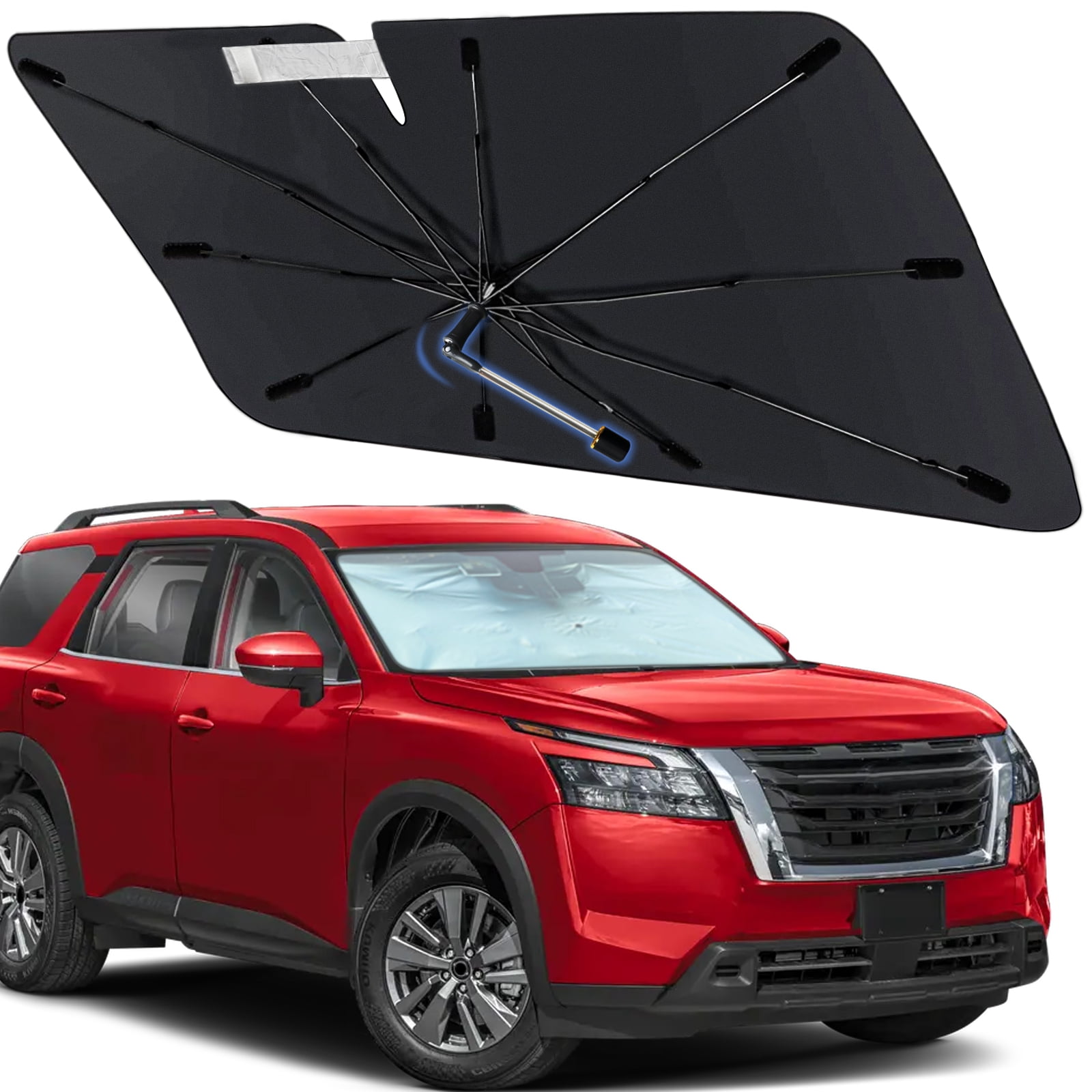 Windshield Sun Shade Umbrella for Nissan Pathfinder 2022-2024, Foldable ...
