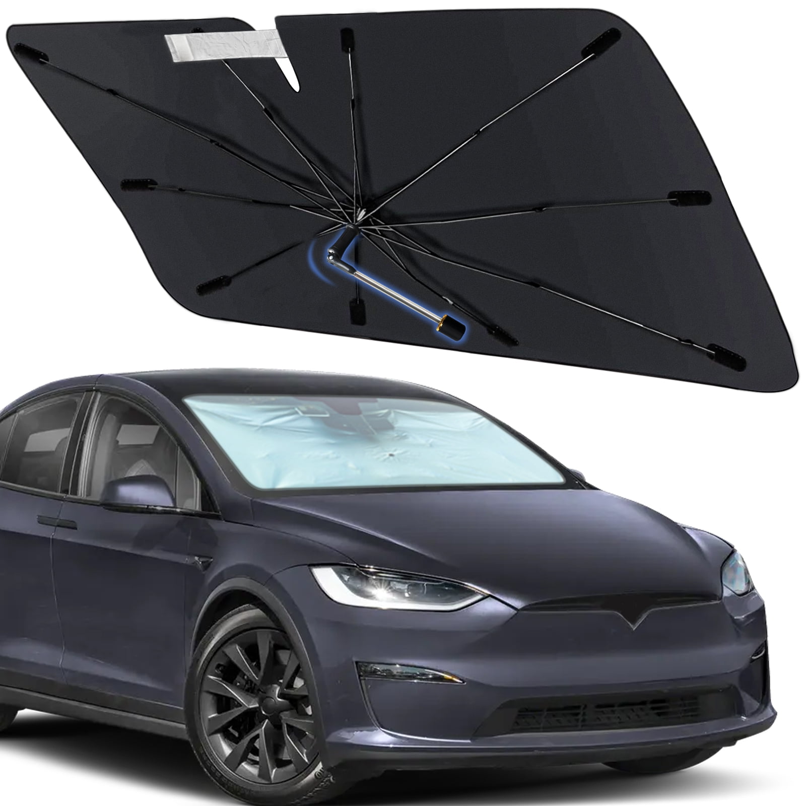 Windshield Sun Shade Umbrella for Tesla Model X 2016-2026, Foldable Car ...