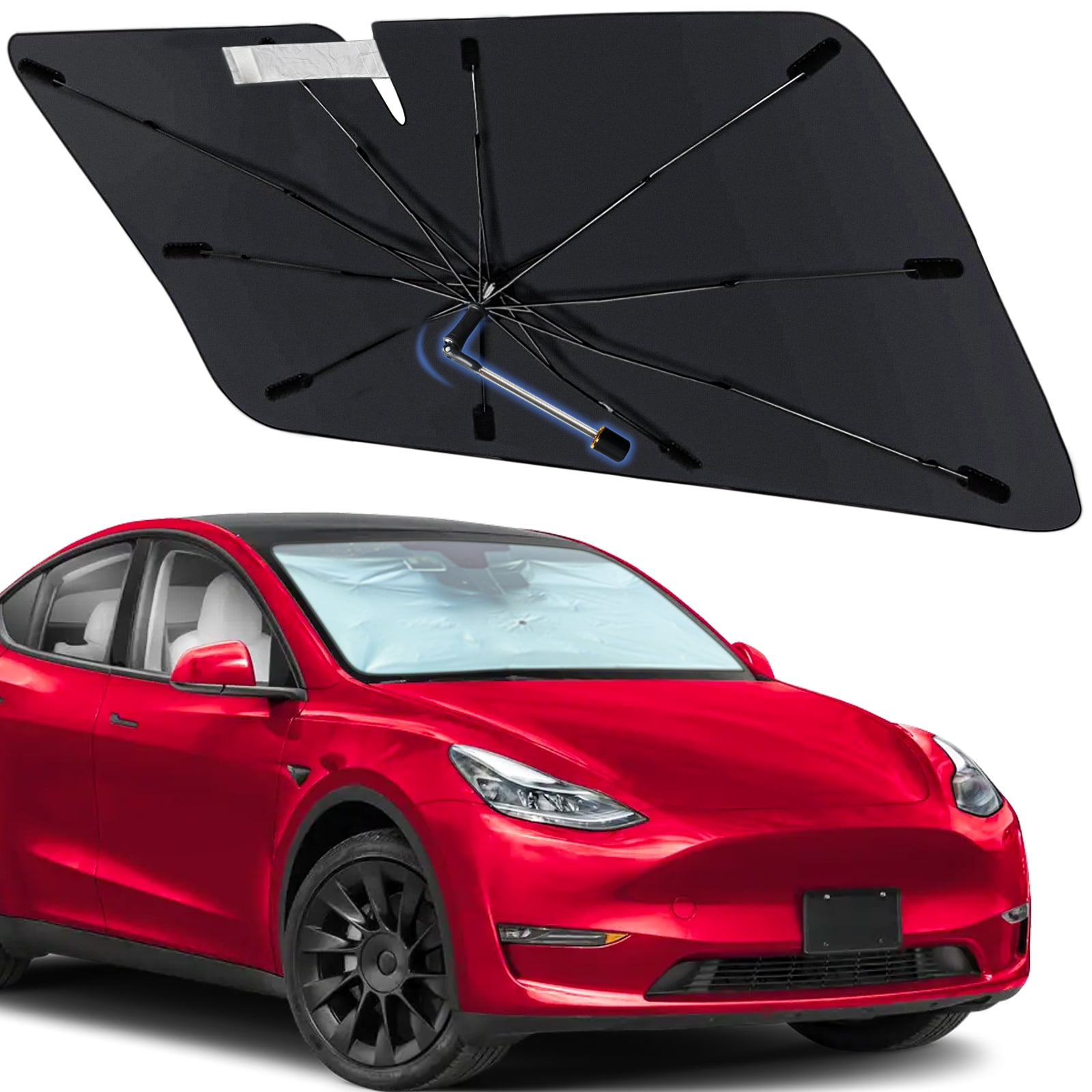 Windshield Sun Shade Umbrella for Tesla Model Y 2020-2026, Foldable Car ...