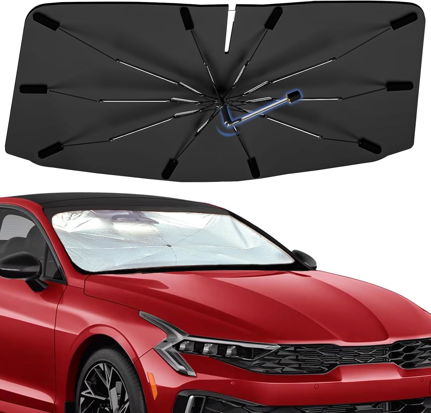 Windshield Sun Shade Umbrella for kia k5 2021-2025, 360 Rotation ...