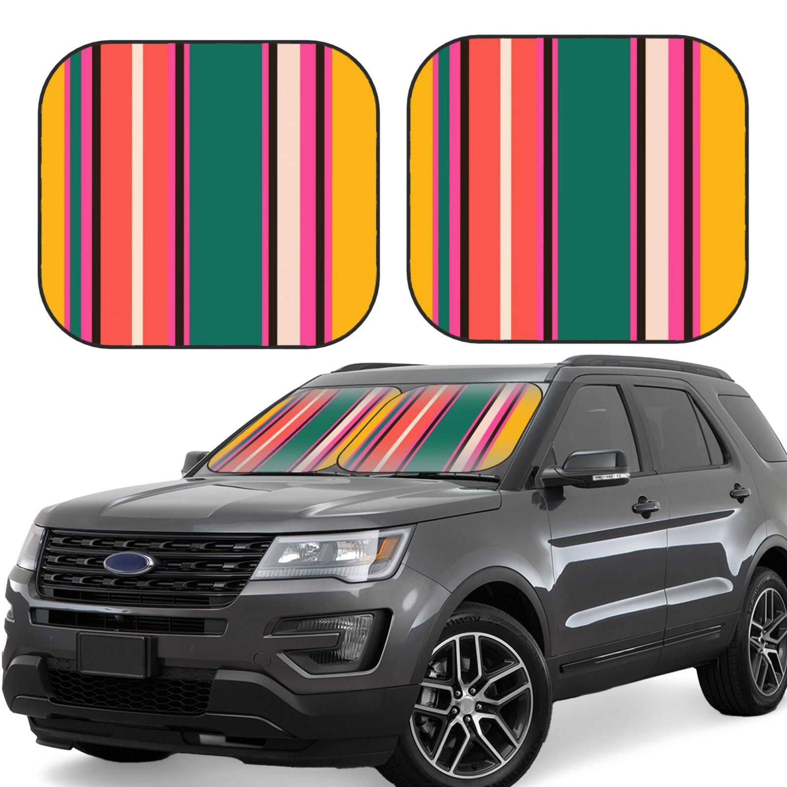 Windshield Sun Shade, Vertical Stripes Foldable Car Sun Shade ...