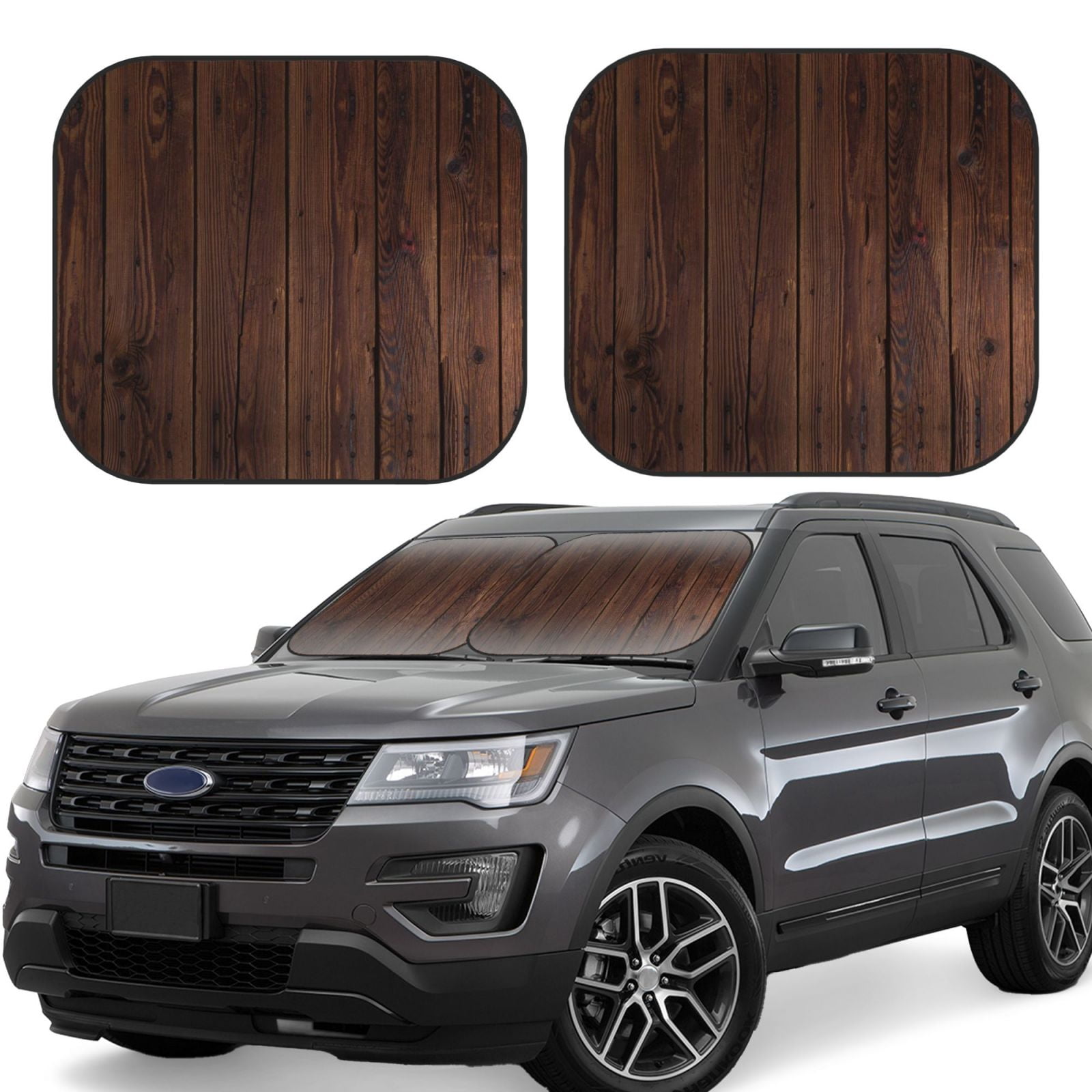Windshield Sun Shade, Vintage Wood Foldable Car Sun Shade Windshield ...