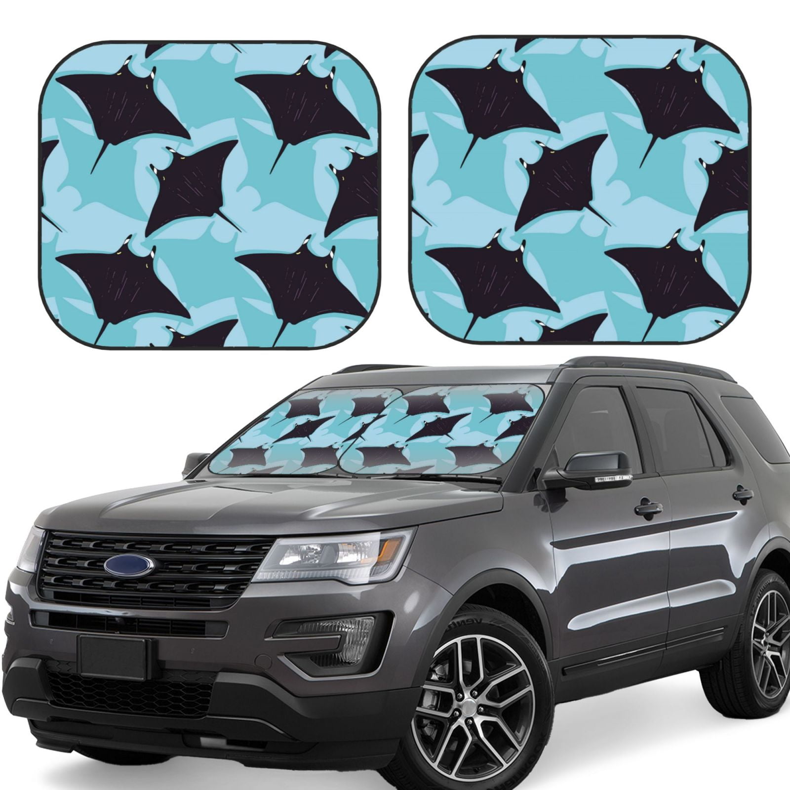 Windshield Sun Shade cool stingray Mint green 2 Pieces Car Front Sun ...