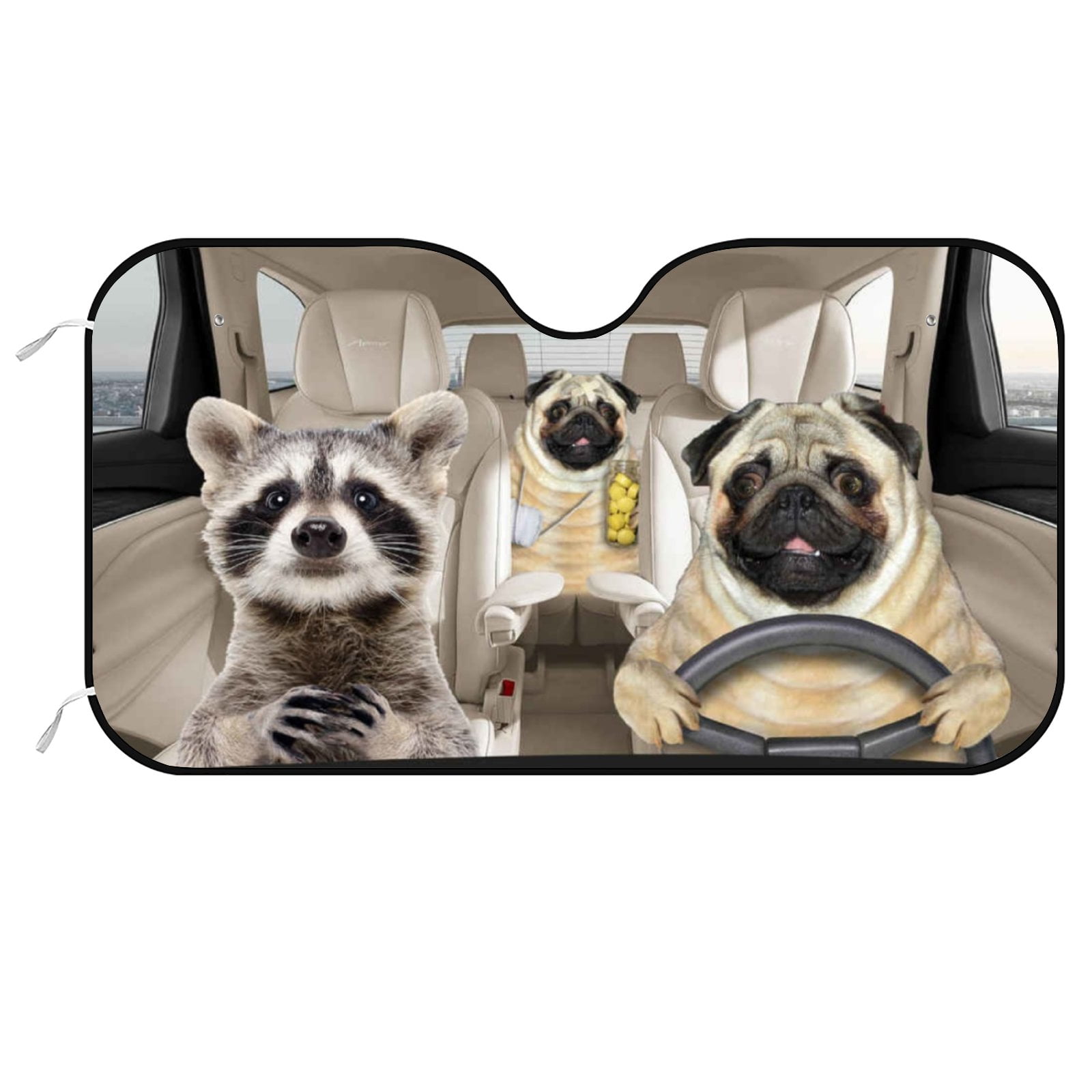 Windshield Sun Shade for Car SUV Truck 55x30 inches, Animal Drive Car ...