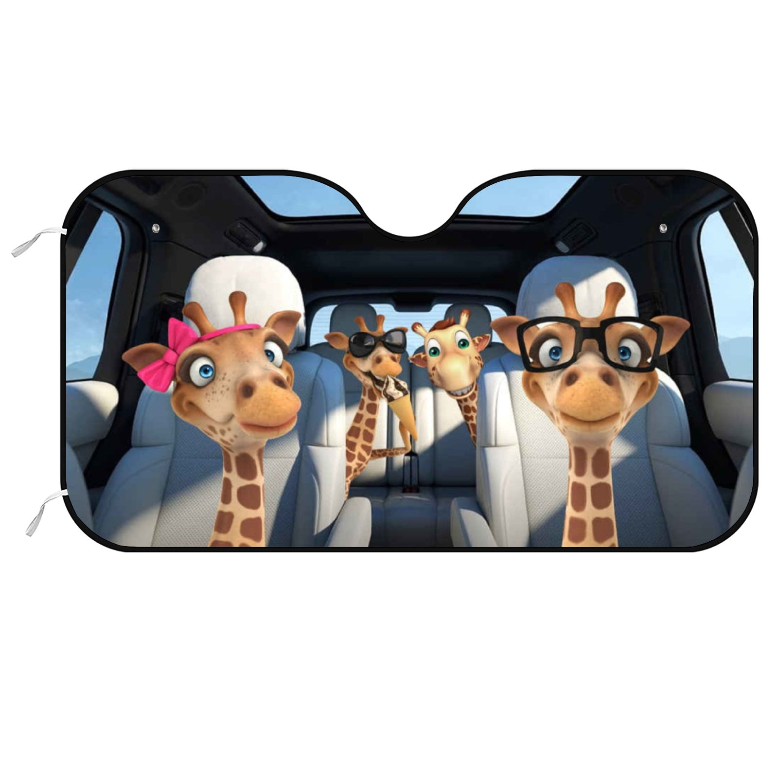 Windshield Sun Shade for Car SUV Truck 55x30 inches, Animal Drive Car ...